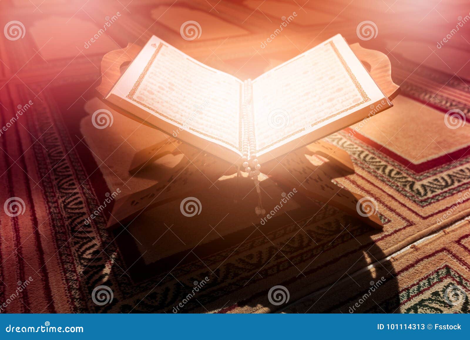 Quran in the Mosque - Open for Prayers Stock Image - Image of closeup ...