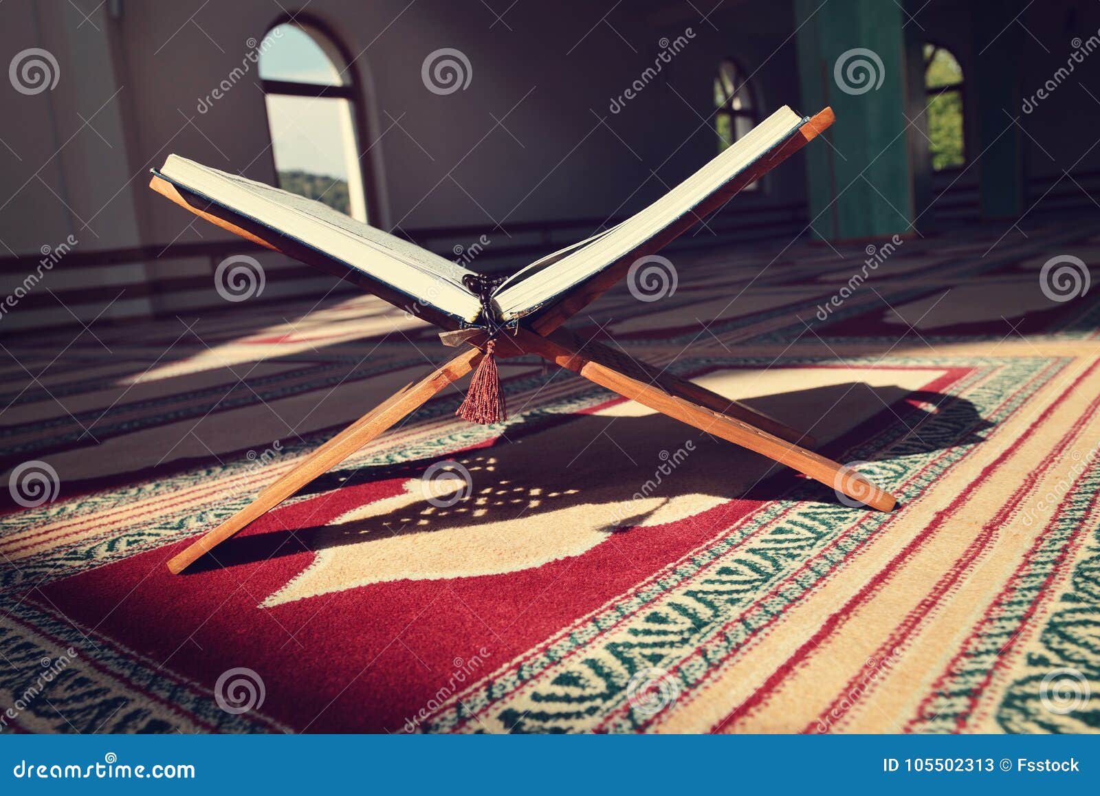 Quran in the Mosque - Open for Prayers Stock Image - Image of closeup ...