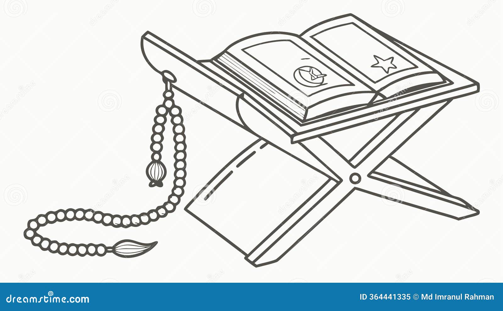 The Book Of The Islamic Koran With A Shining Light Effect, Which Is ...