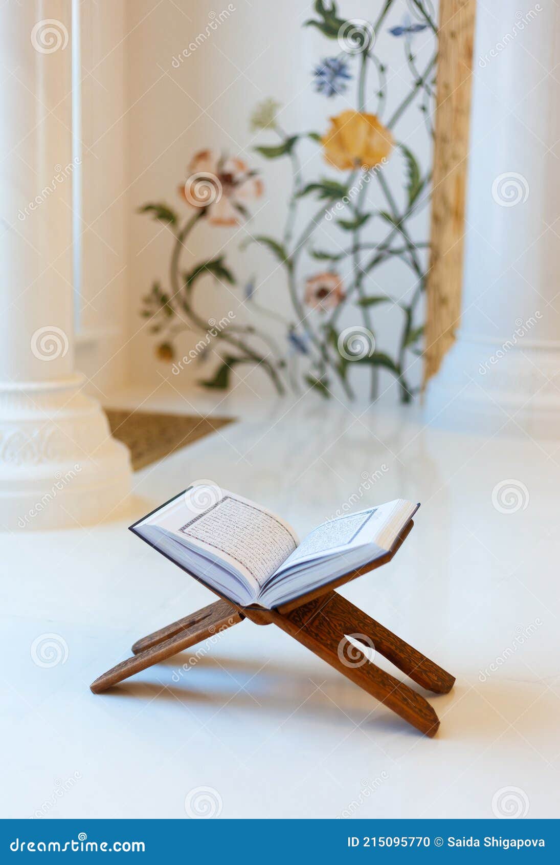 Open Quran in a Beautiful Mosque Stock Photo - Image of education, book ...