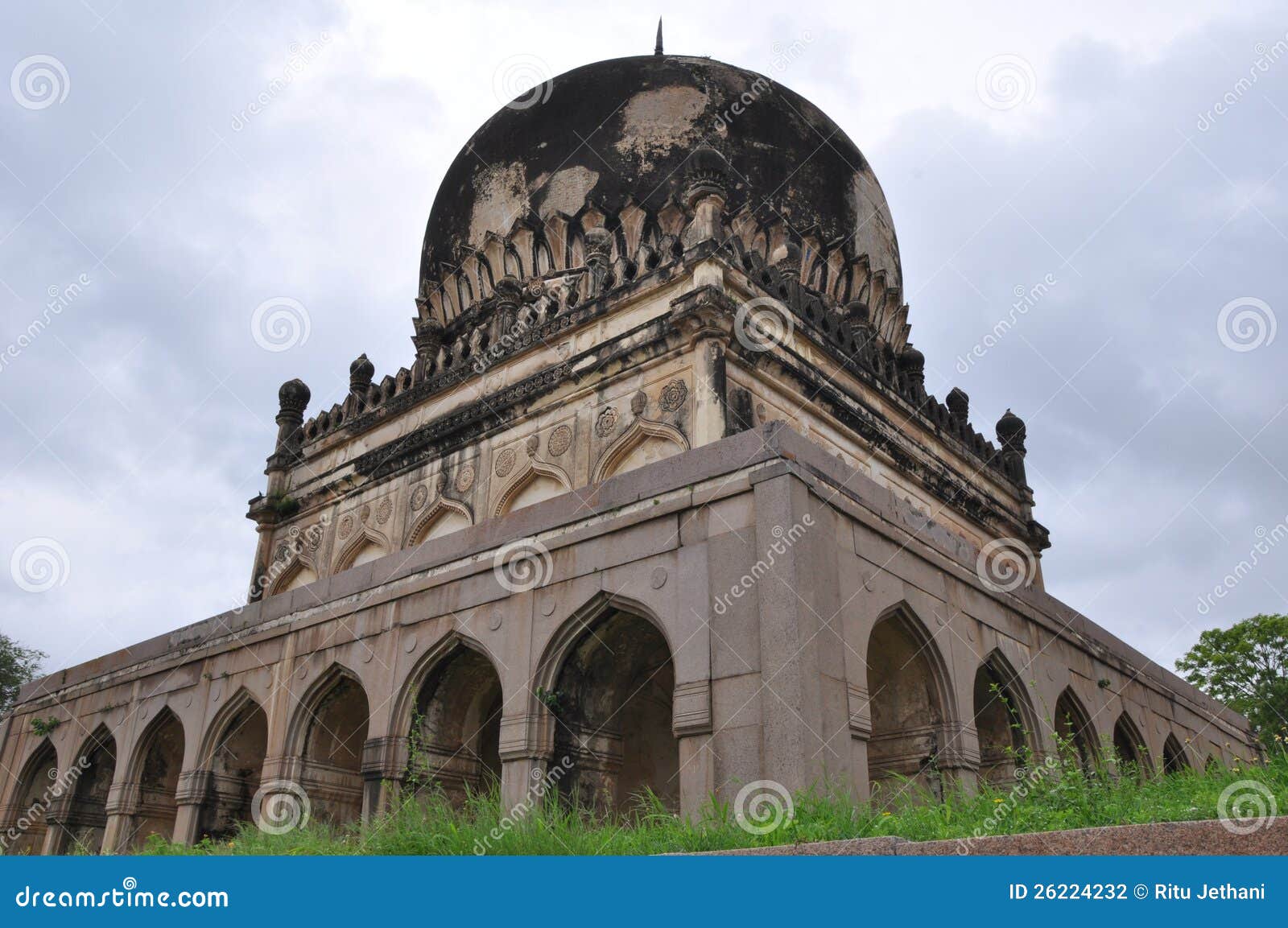 Qutb Shahi Octagonal Two Story Mausoleum Vertical Royalty-Free Stock ...