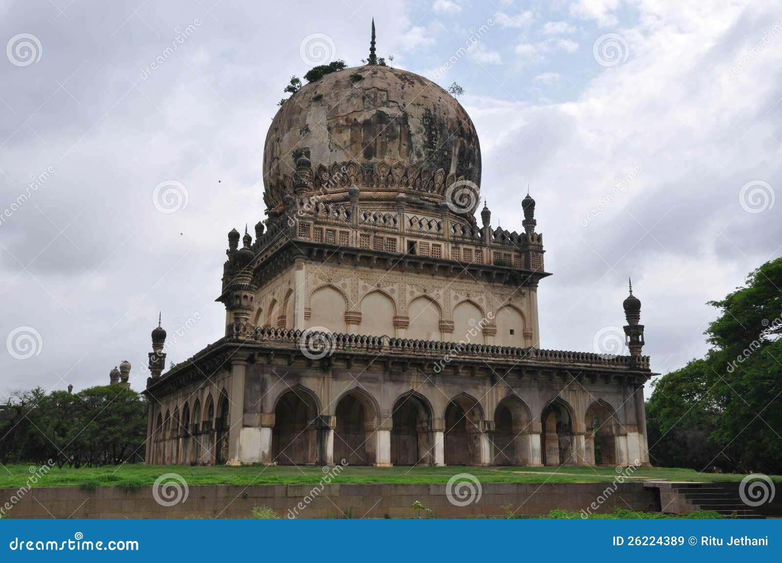 Qutb Shahi Octagonal Two Story Mausoleum Vertical Royalty-Free Stock ...