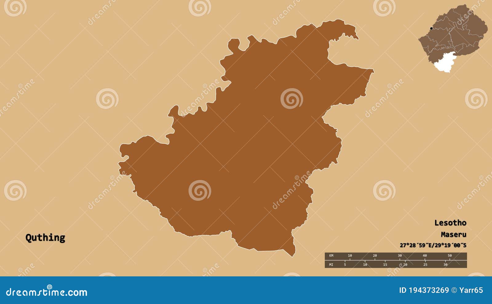 Quthing, District of Lesotho, Zoomed. Pattern Stock Illustration ...