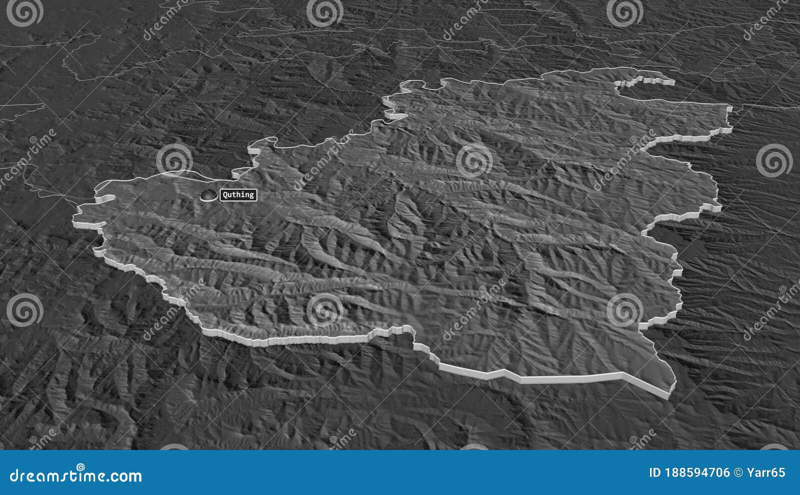 Quthing, Lesotho - Extruded with Capital. Bilevel Stock Illustration ...