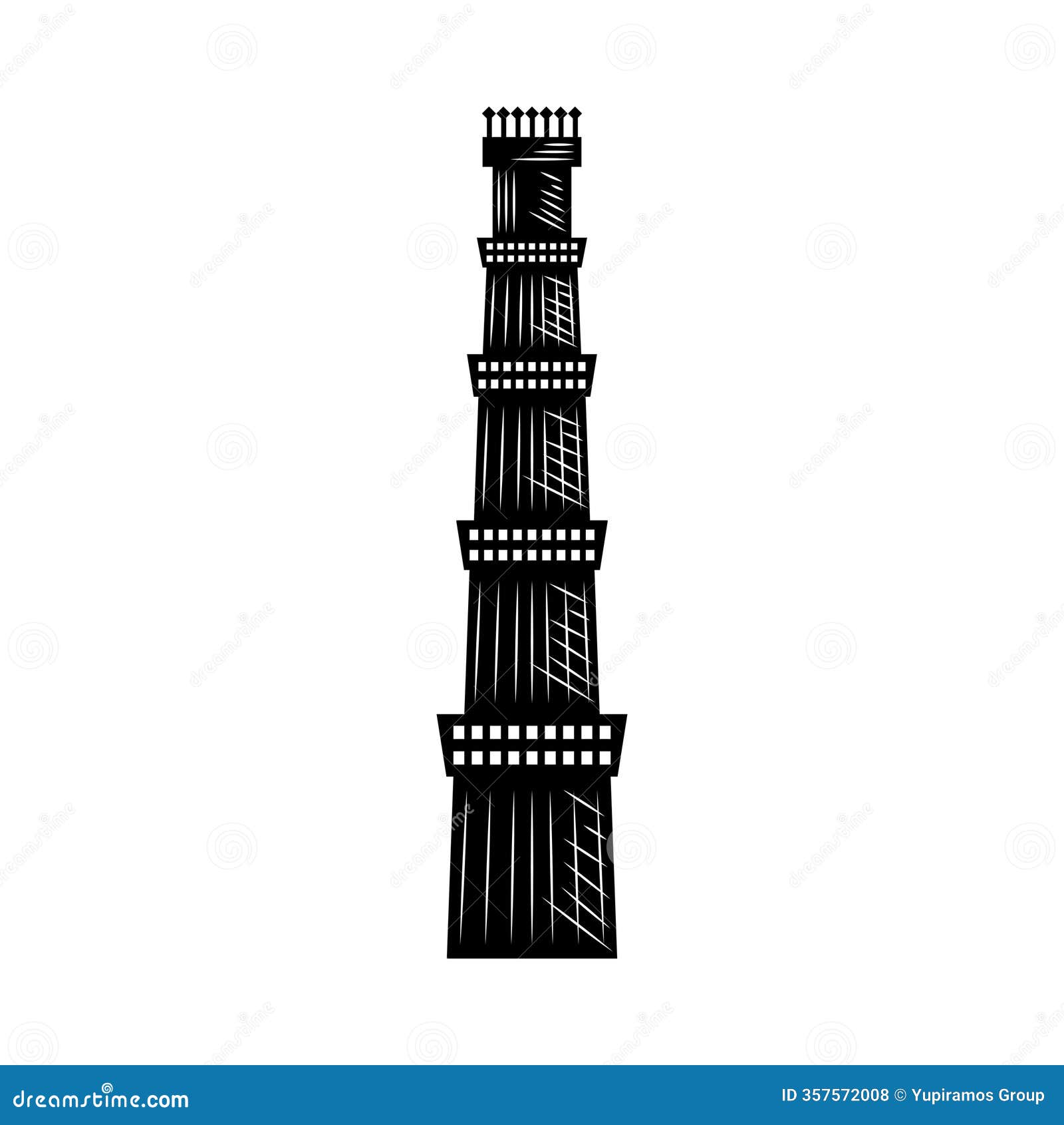 Qutub Minar Silhouette Design Vector Illustration | CartoonDealer.com ...