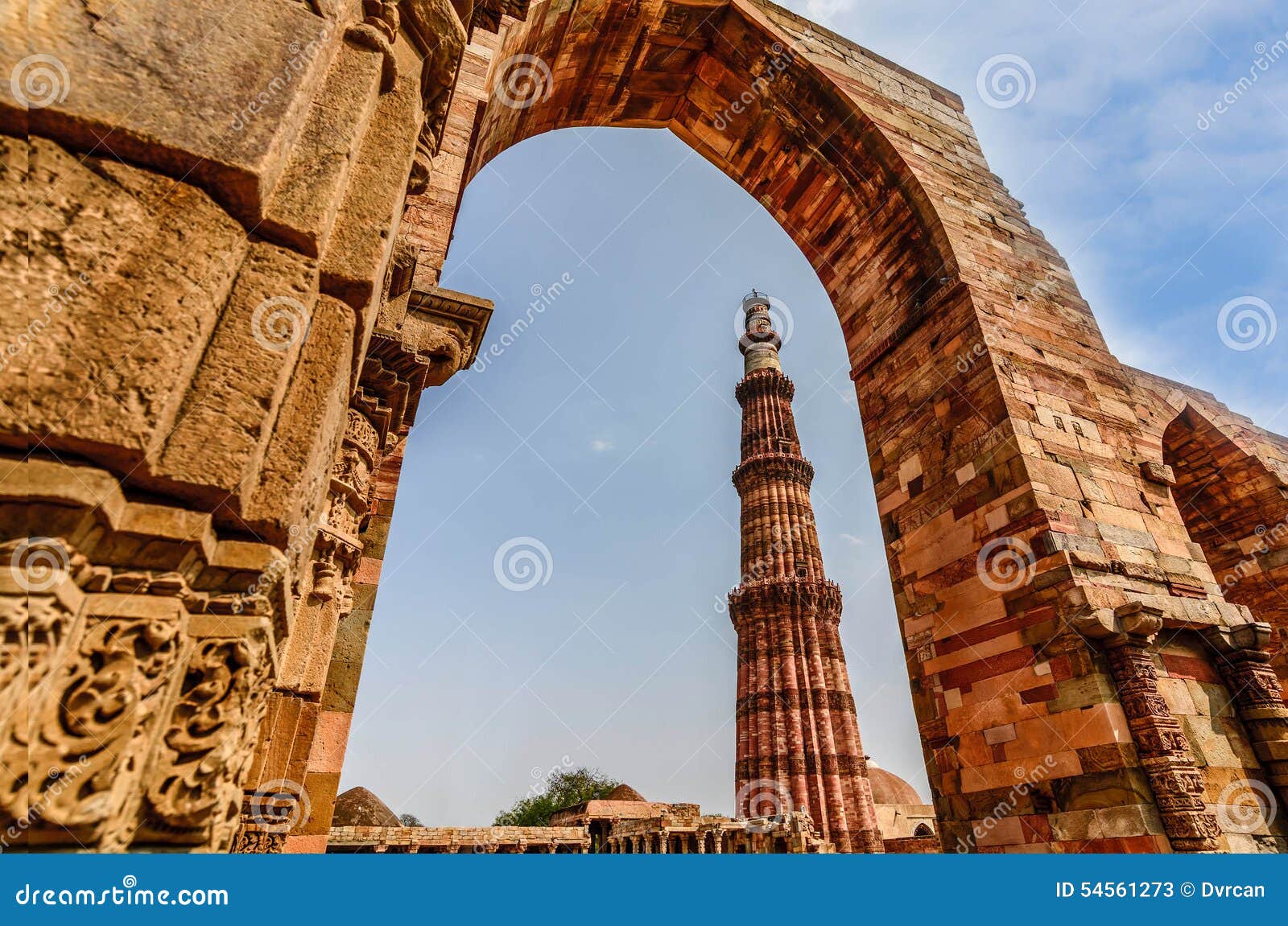 Qutub Minar Tower, Delhi stock image. Image of city, architectural ...