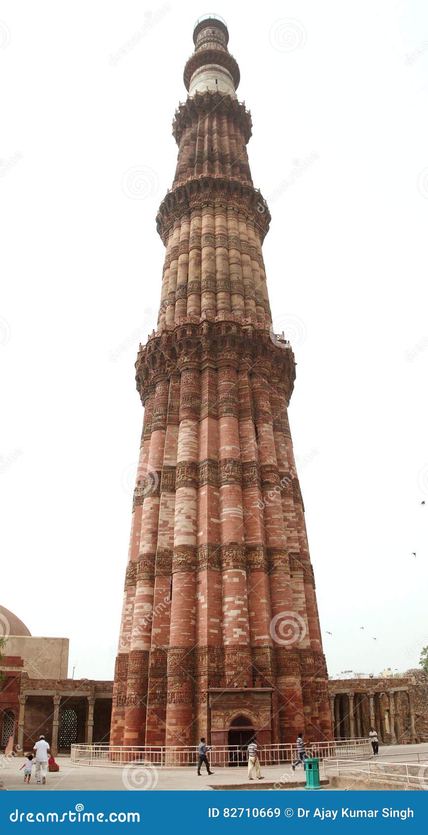Qutub Minar Tower, the World Tallest Brick Minaret Stock Image - Image ...