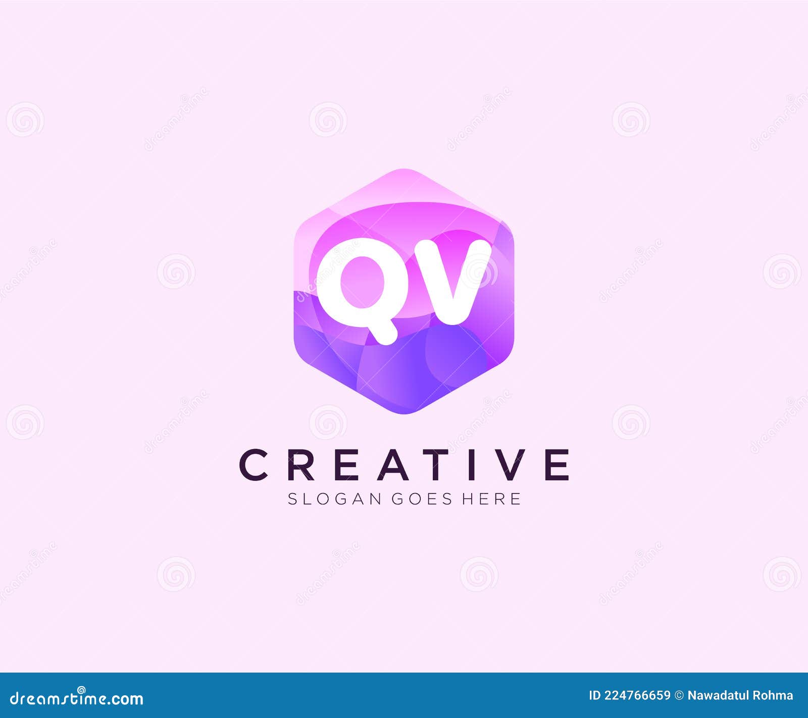 QV Initial Logo with Colorful Hexagon Modern Business Alphabet Logo ...
