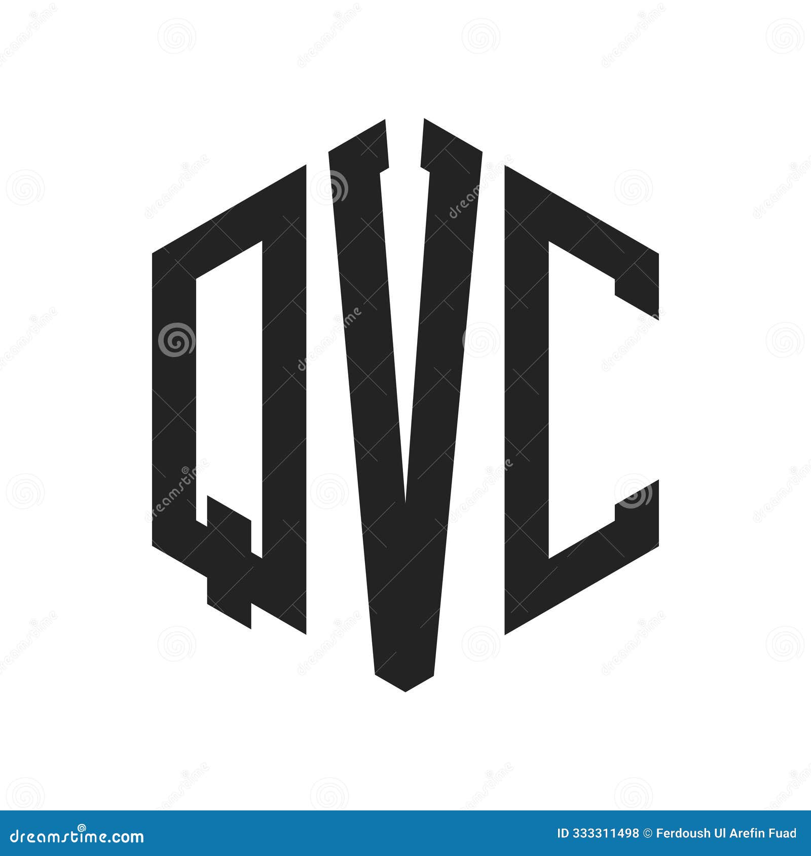 QVC Logo Design. Initial Letter QVC Monogram Logo Using Hexagon Shape ...