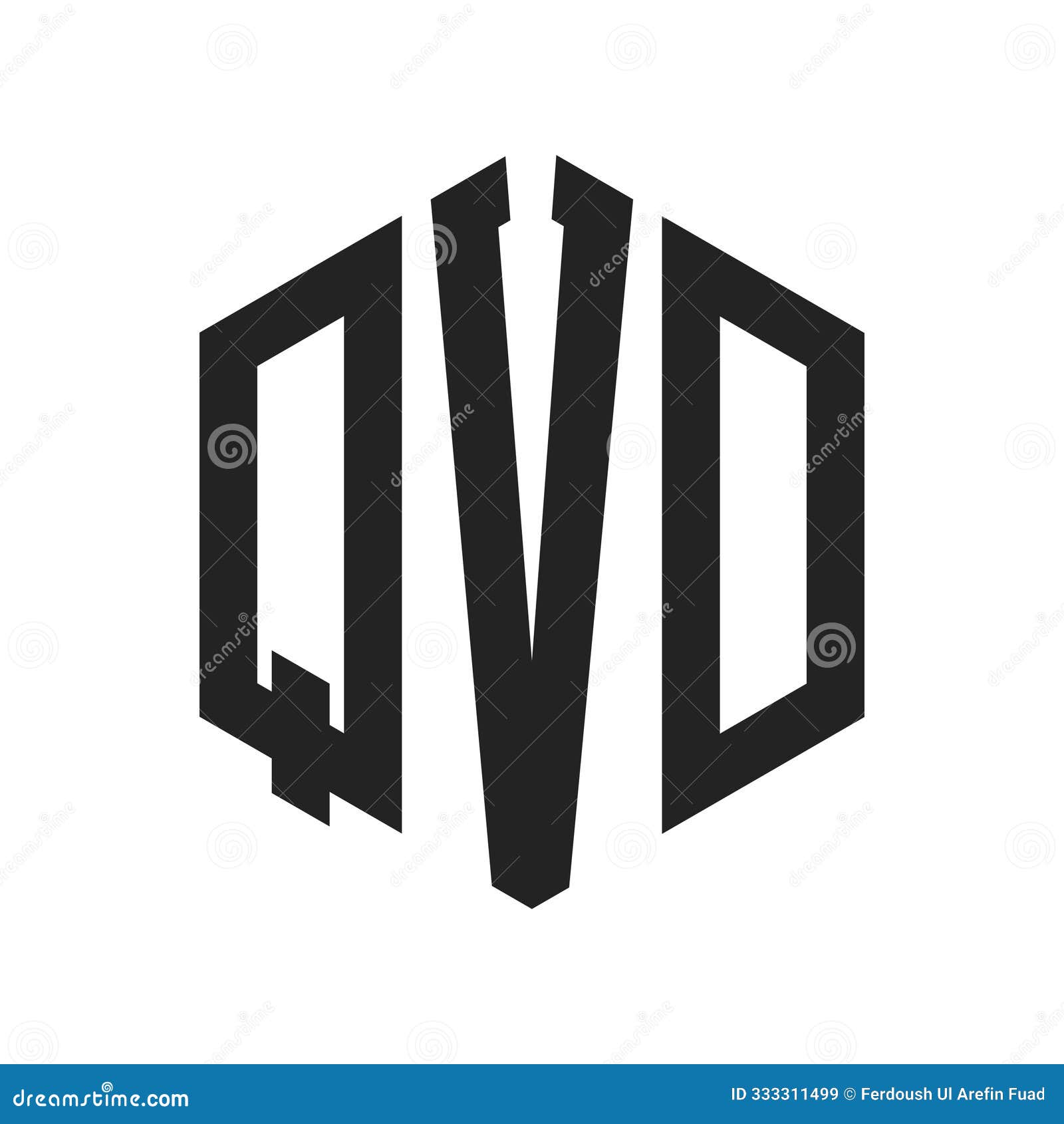QVD Logo Design. Initial Letter QVD Monogram Logo Using Hexagon Shape ...