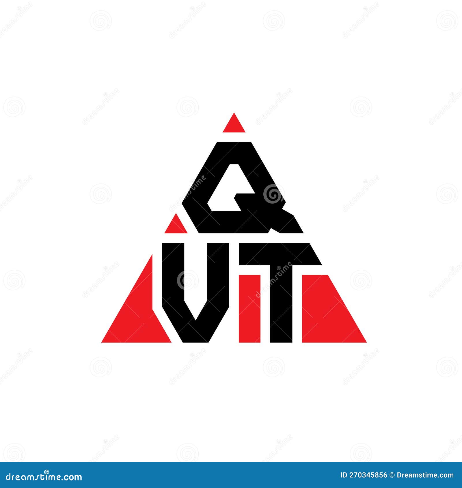 QVT Triangle Letter Logo Design with Triangle Shape. QVT Triangle Logo ...