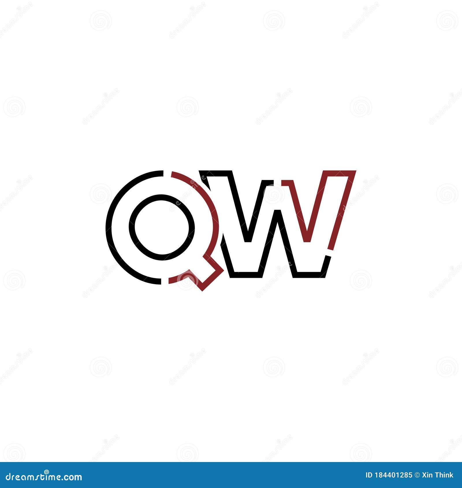 QW Letter Logo Icon Design Template Elements Stock Vector ...