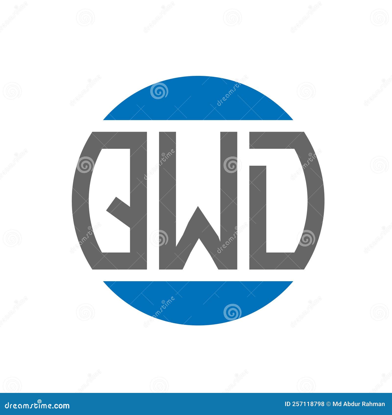 QWD Letter Logo Design on White Background. QWD Creative Initials ...