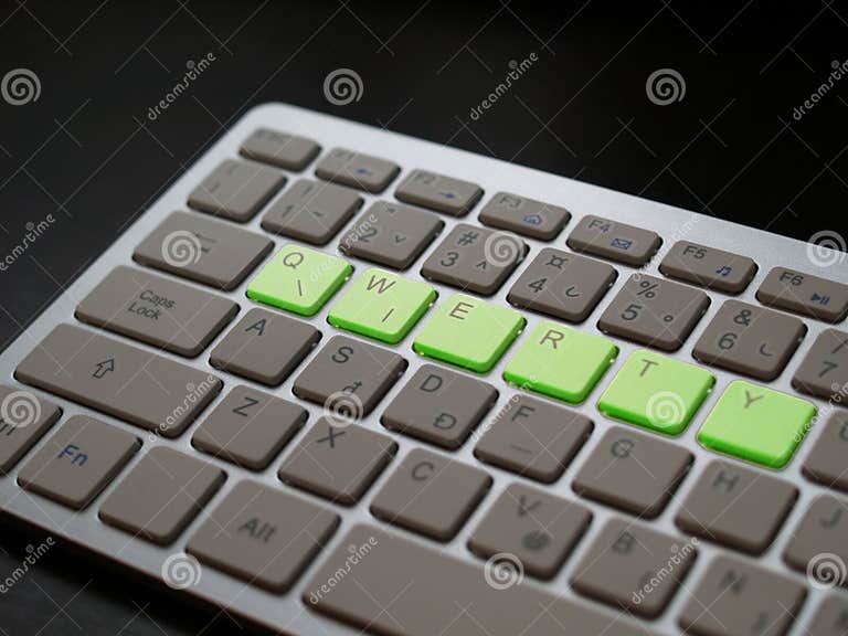 QWERTY Computer Keyboard Layout with Highlighted Keys Stock Photo ...