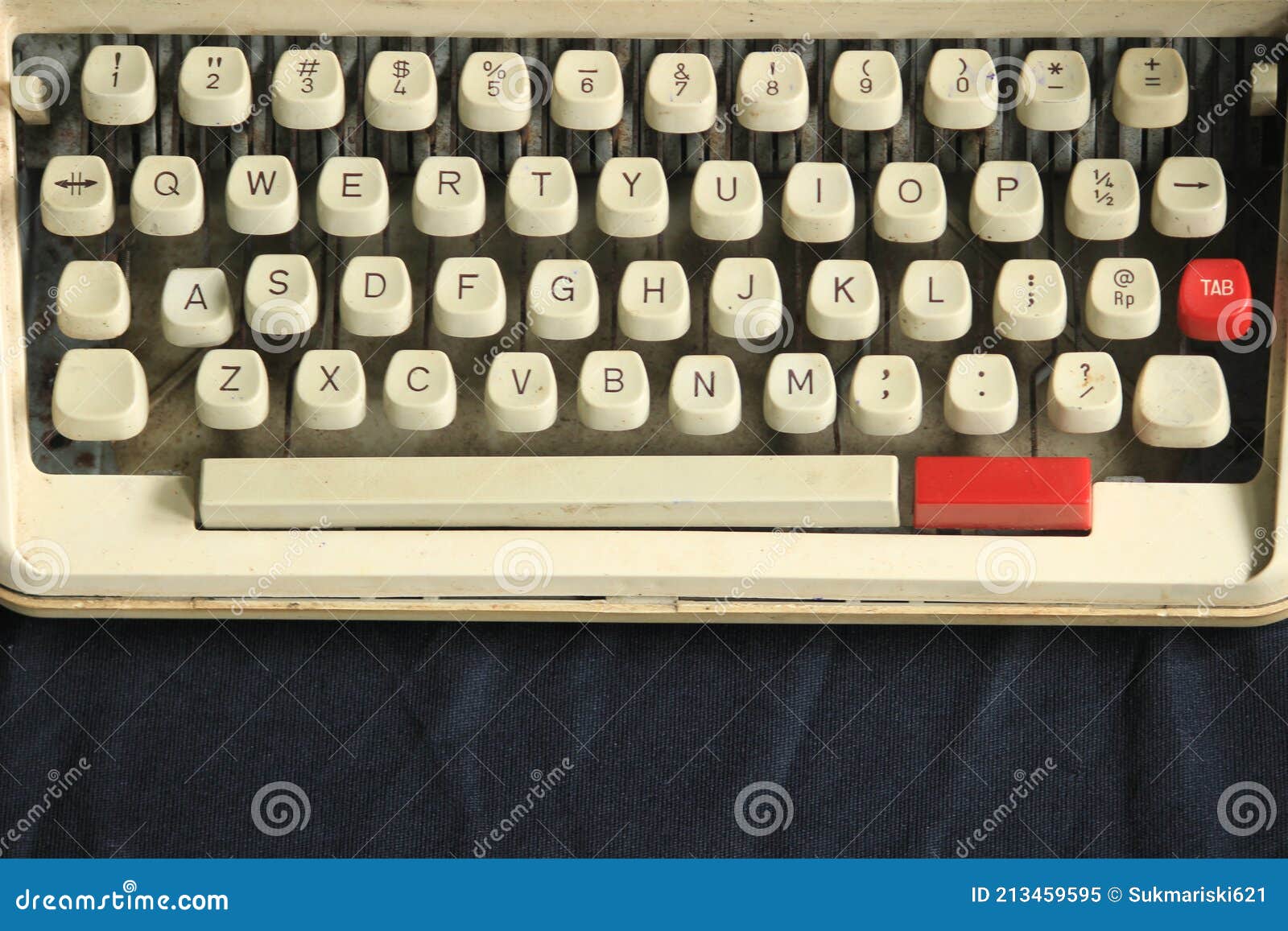 Qwerty key on a typewriter stock image. Image of journalist - 213459595