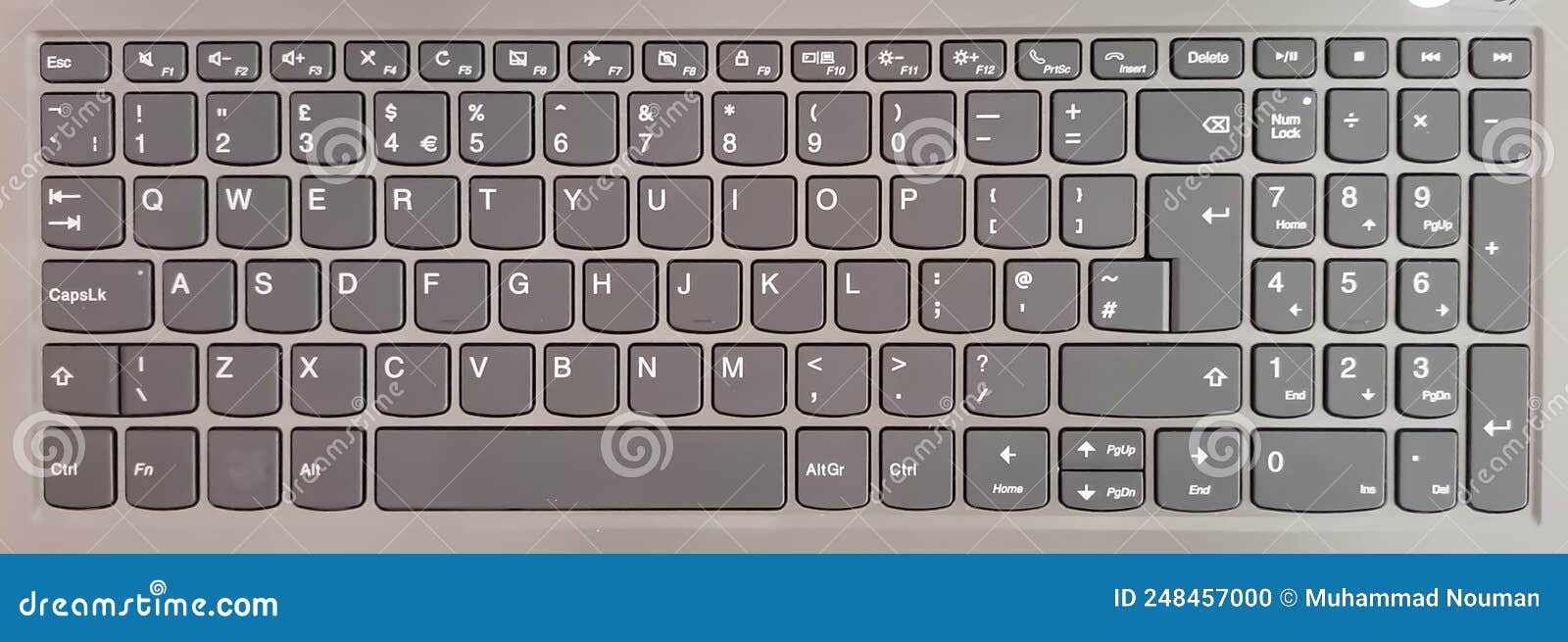 Qwerty Keyboard Top View, Pc Keypad Stock Photo - Image of font ...