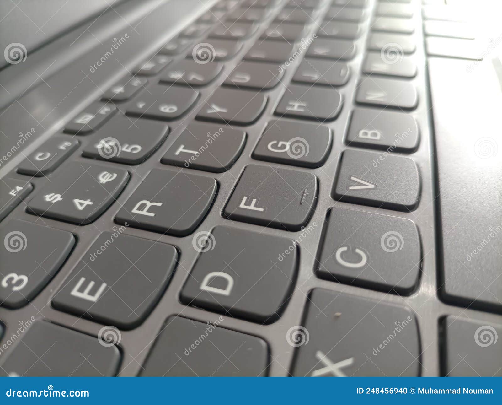 Qwerty Keyboard Top View, Pc Keypad, Left Angle Click Stock Photo ...