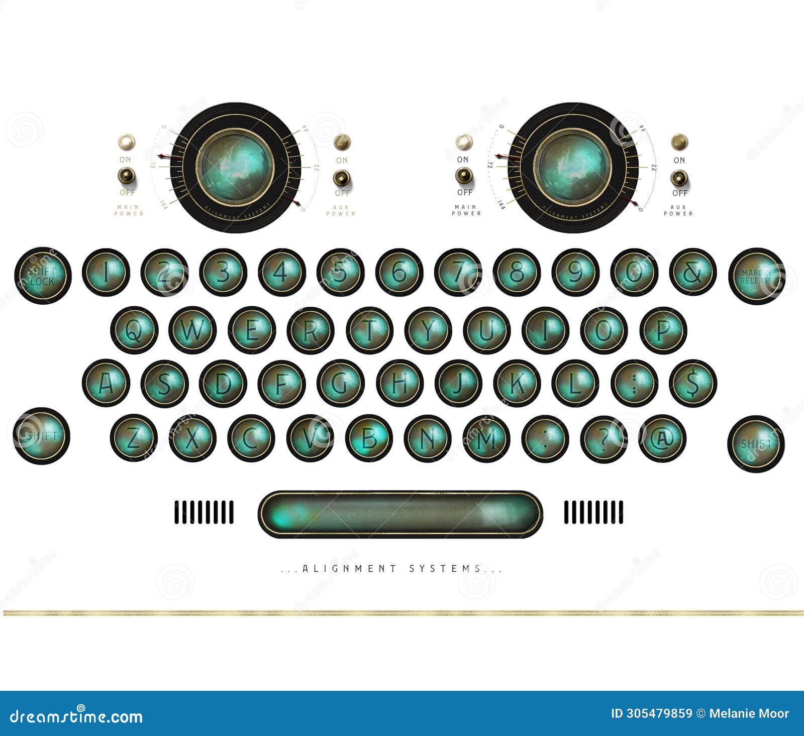 Qwerty Sci-fi Steampunk Asset Pack Simple Isolated Stock Image ...
