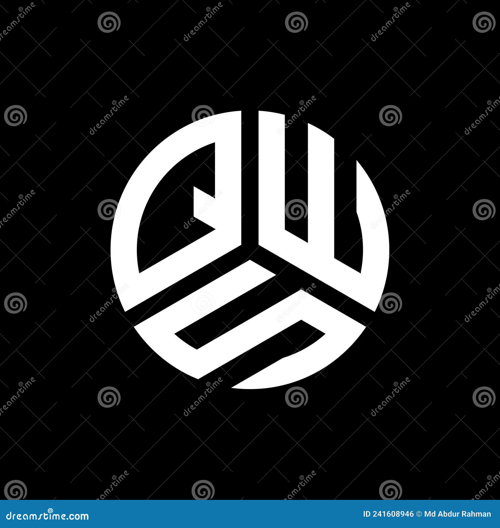 QWS Letter Logo Design on Black Background. QWS Creative Initials ...