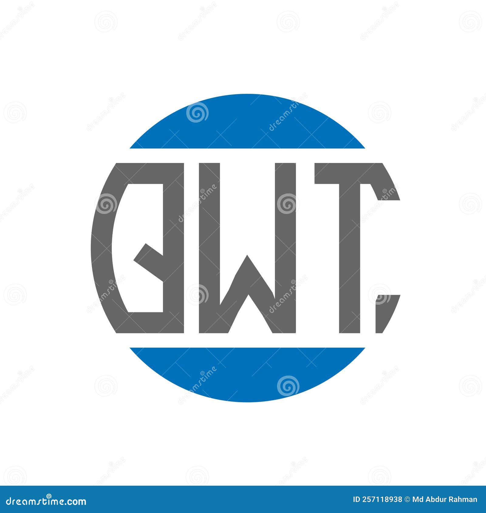 QWT Letter Logo Design on White Background. QWT Creative Initials ...