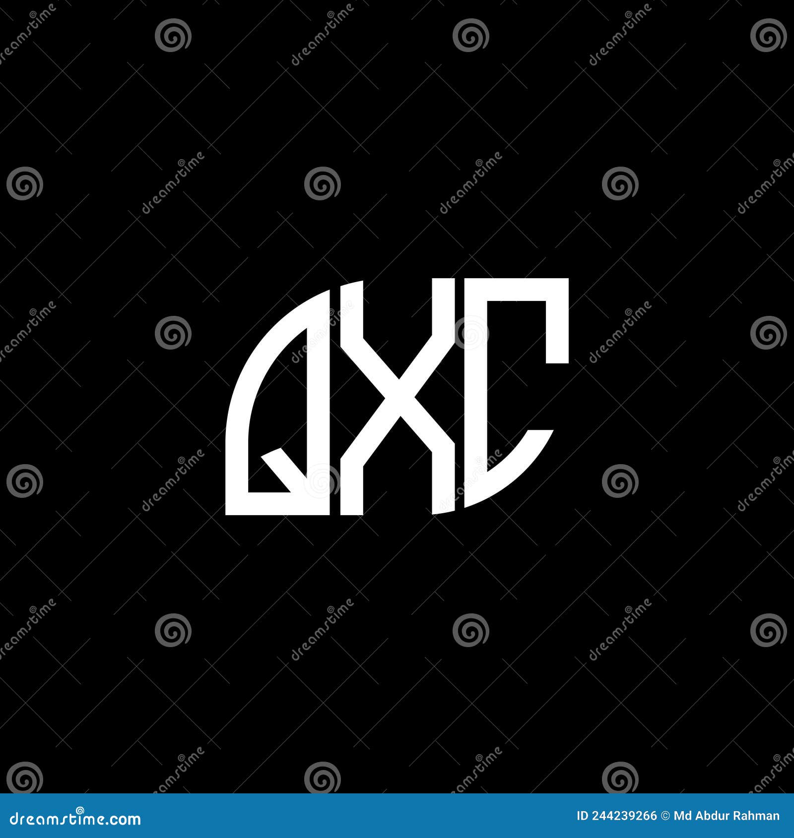 QXC Letter Logo Design on Black Background.QXC Creative Initials Letter ...
