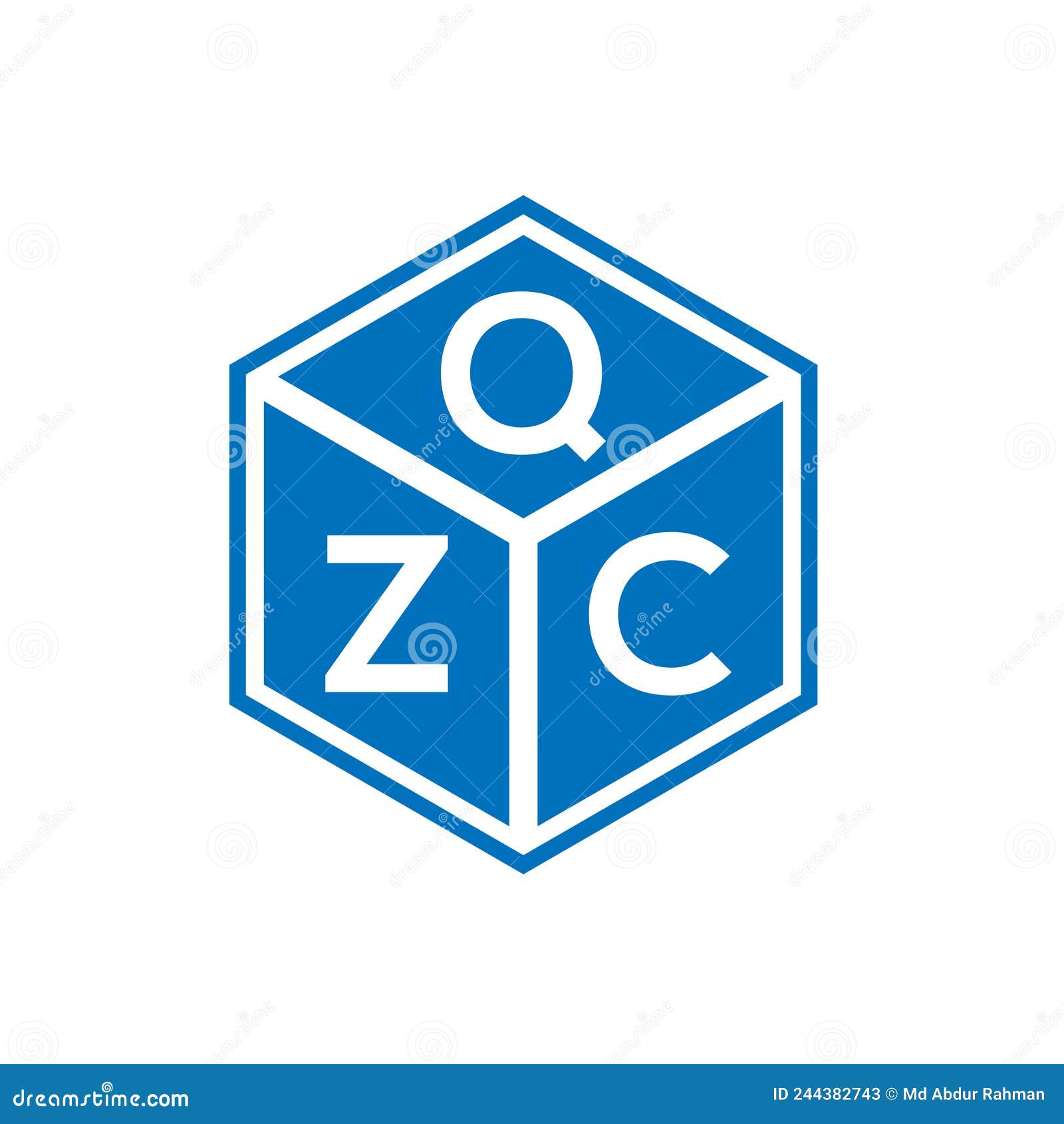 QZC Letter Logo Design on Black Background. QZC Creative Initials ...