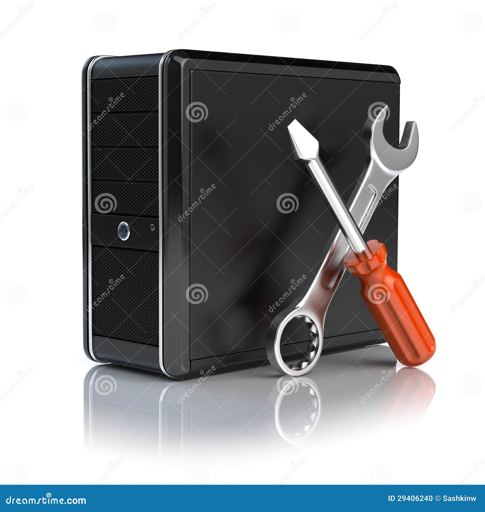 Réparation d'ordinateur illustration stock. Illustration du rouge ...