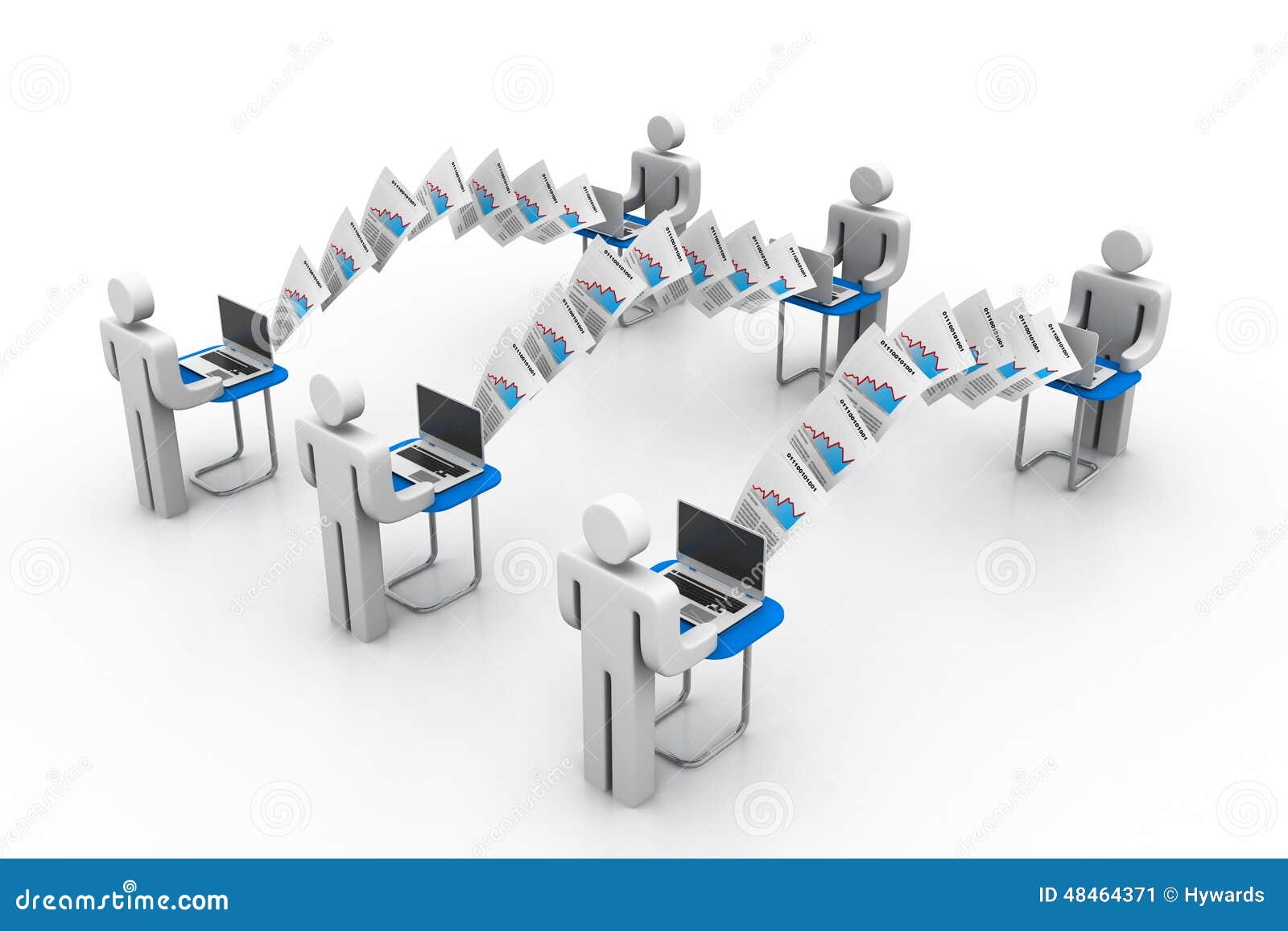 Réseau Informatique Avec Le Partage Des Informations Illustration Stock ...