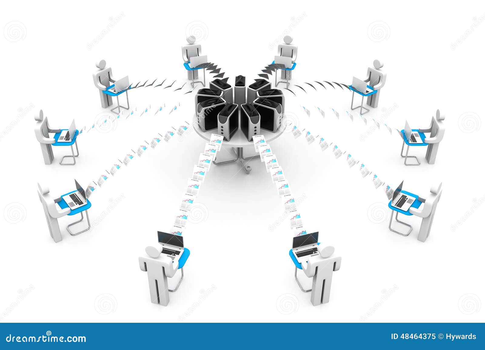 Réseau Informatique Avec Le Partage Des Informations Illustration Stock ...