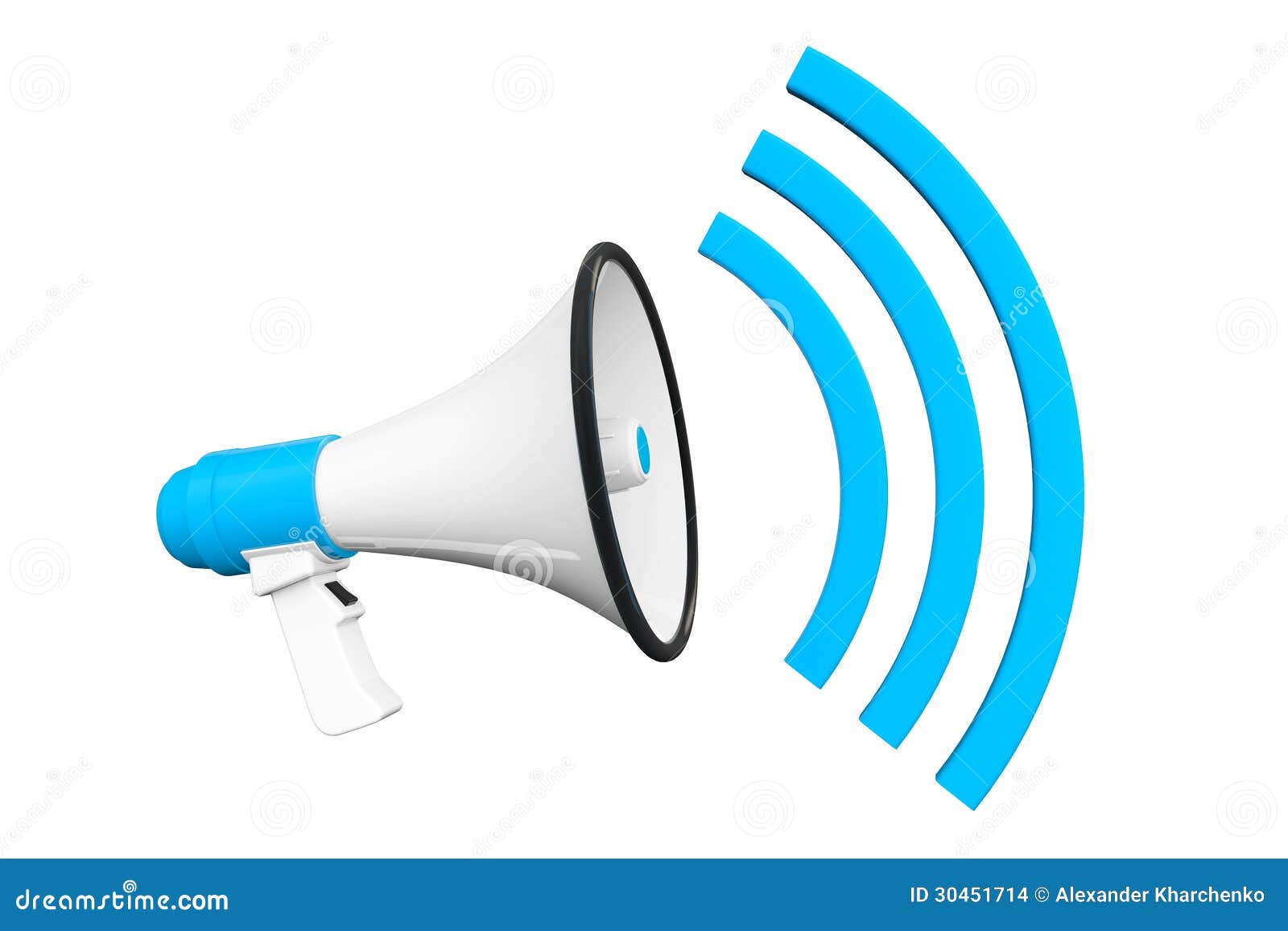 Rétro mégaphone bleu illustration stock. Illustration du police - 30451714