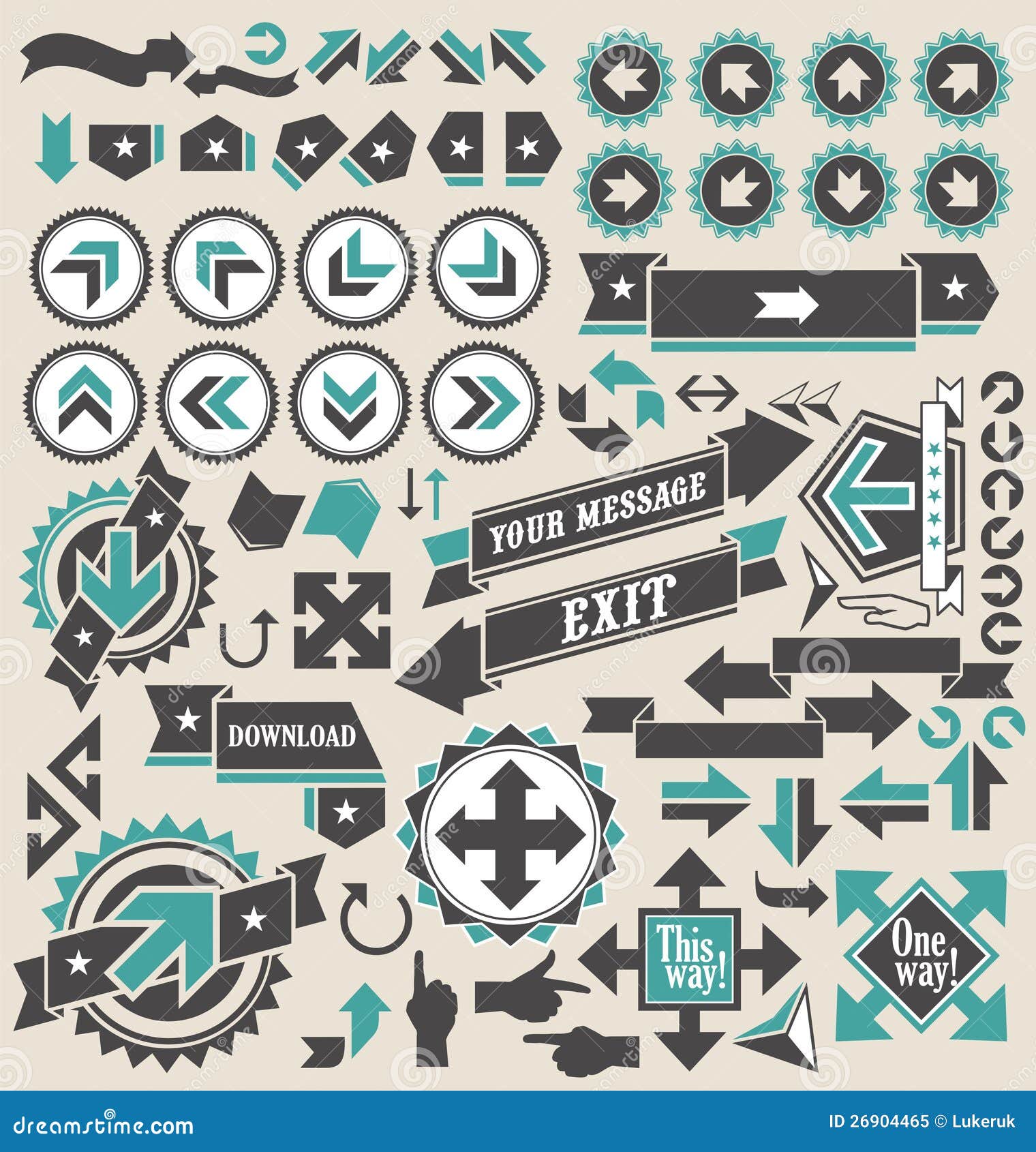 Rétro Positionnement De Graphisme De Flèches Illustration de Vecteur ...