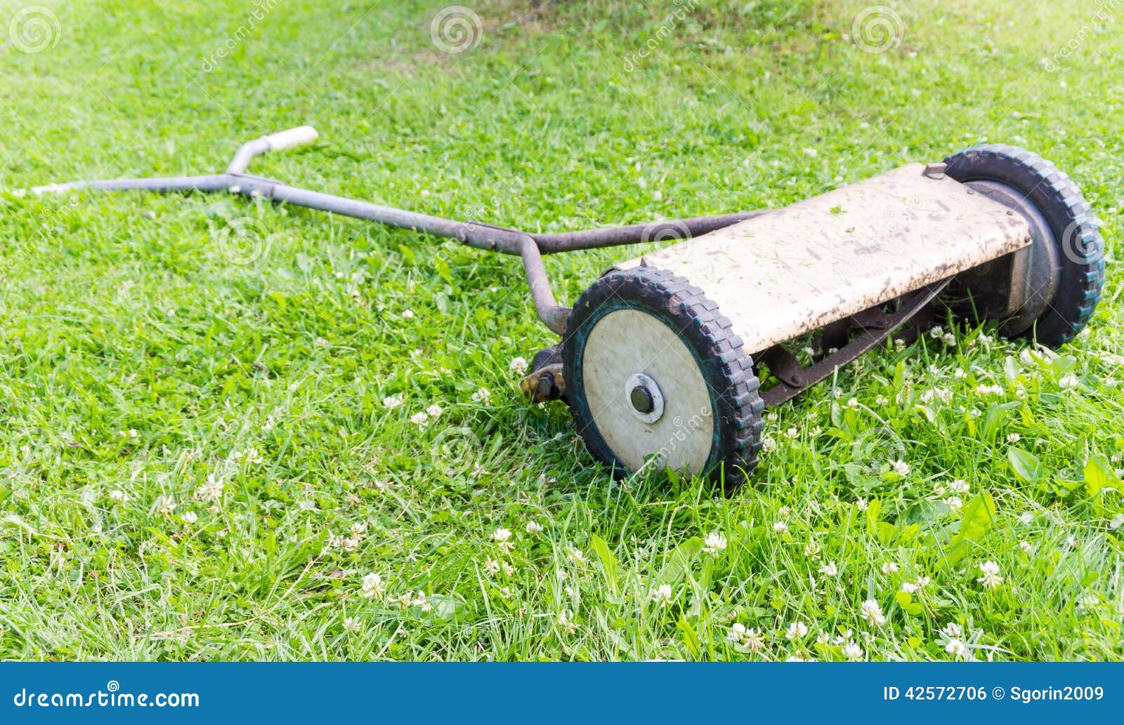 Rétro Tondeuse à Gazon Manuelle Photo stock - Image du faucheuse, herbe ...