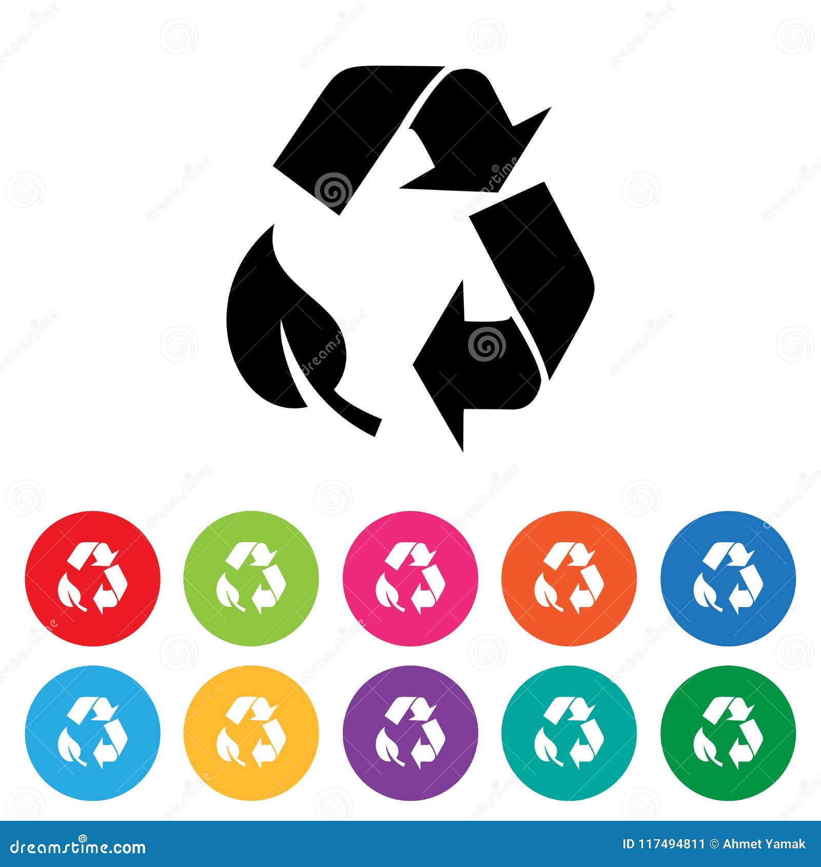 Réutilisation De L'ensemble Plat D'icône De Symbole Illustration de ...