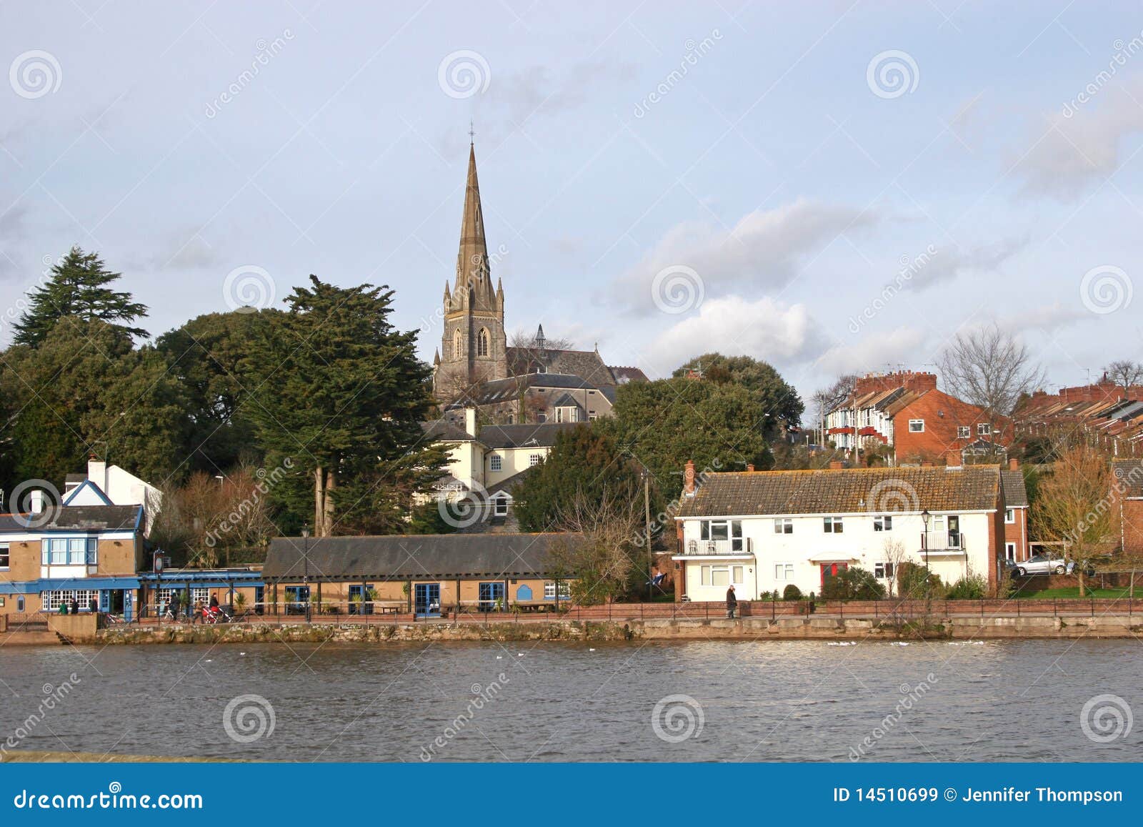 Río Exe, Exeter imagen de archivo. Imagen de iglesia - 14510699