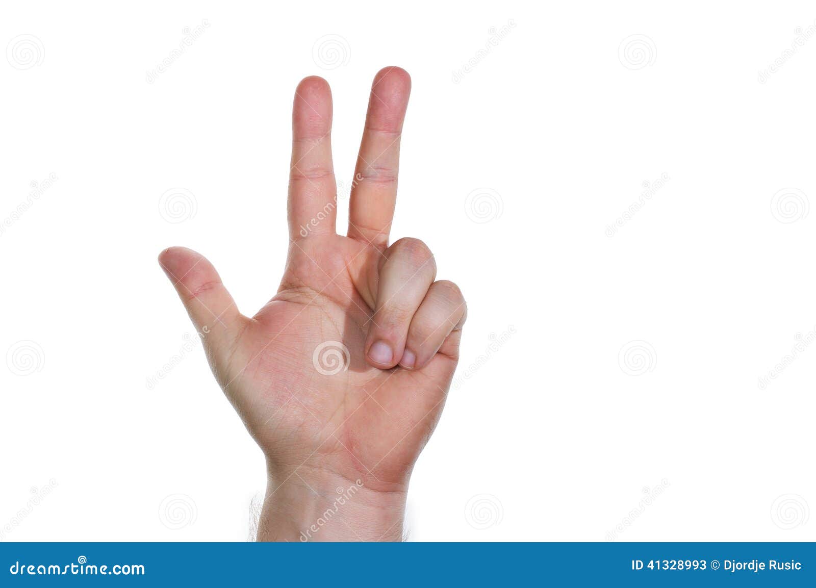Ręka, trzy palca 2 obraz stock. Obraz złożonej z tła - 41328993