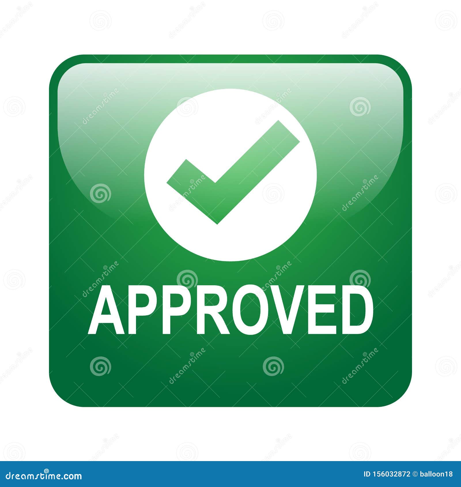 Approved button stock vector. Illustration of acception - 156032872
