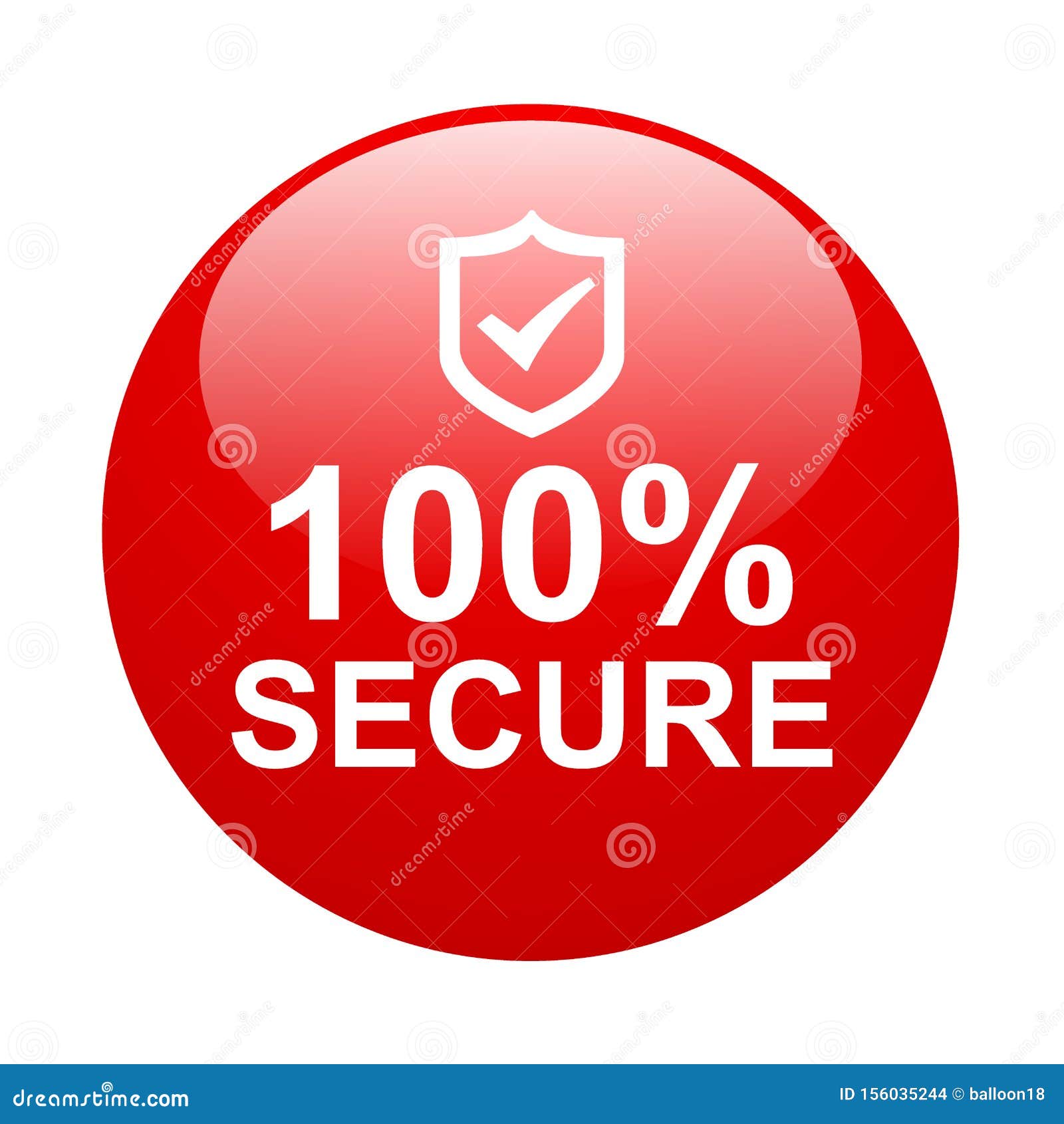 100 secure button stock vector. Illustration of click - 156035244