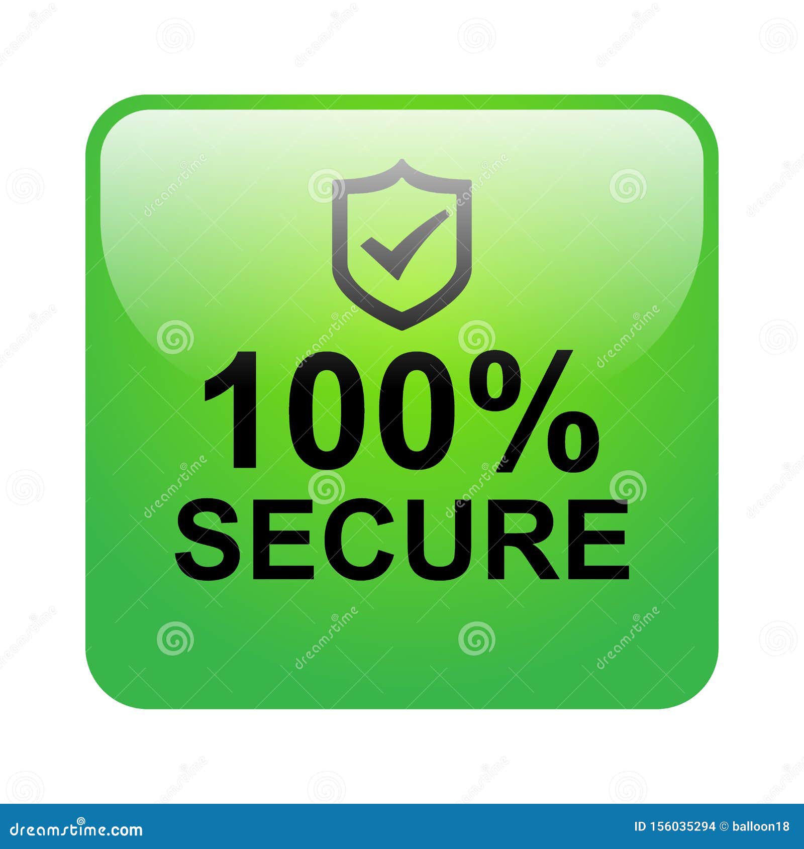 100 secure button stock vector. Illustration of icon - 156035294