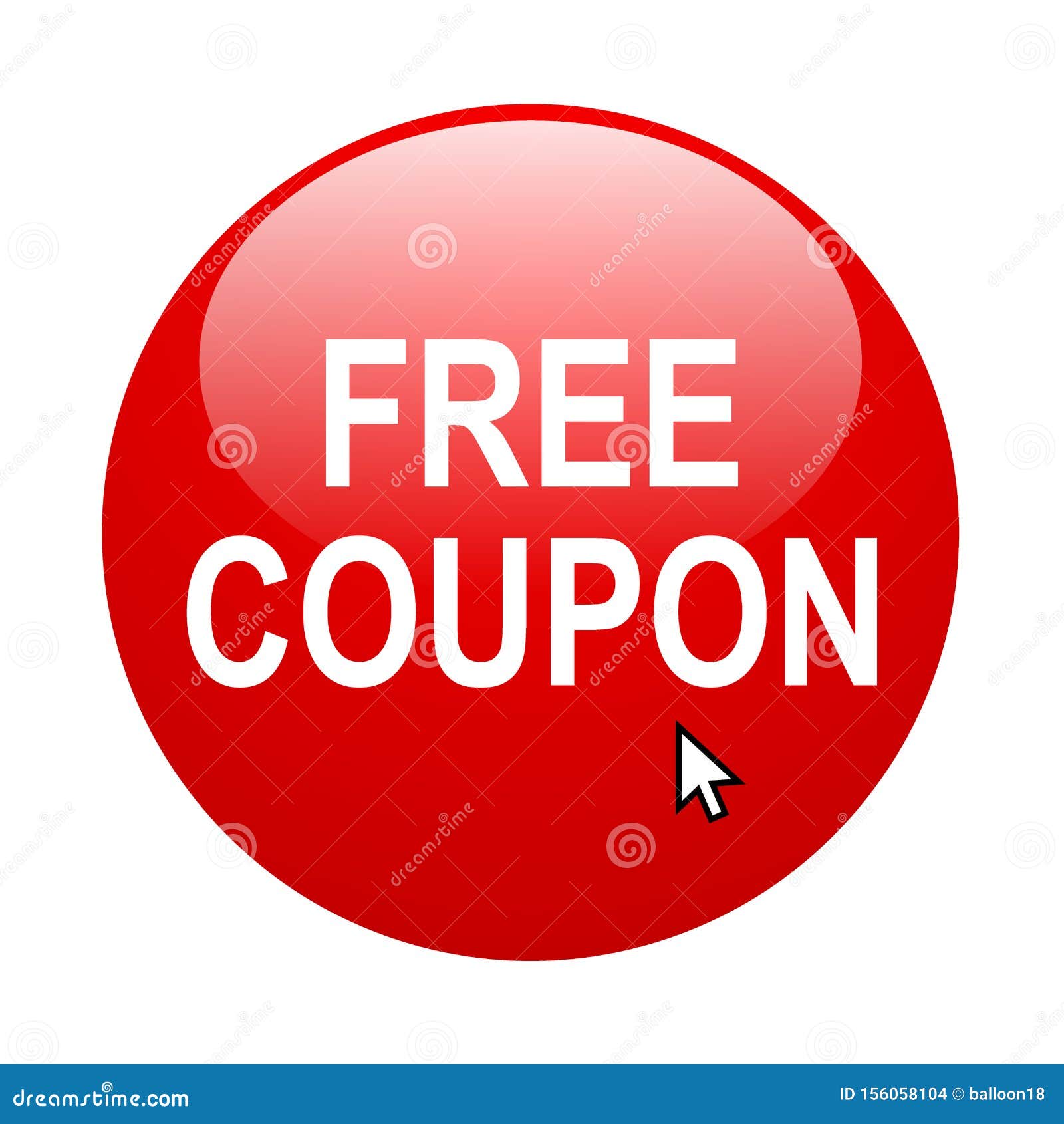 Free coupon stock vector. Illustration of glossy, hand - 156058104
