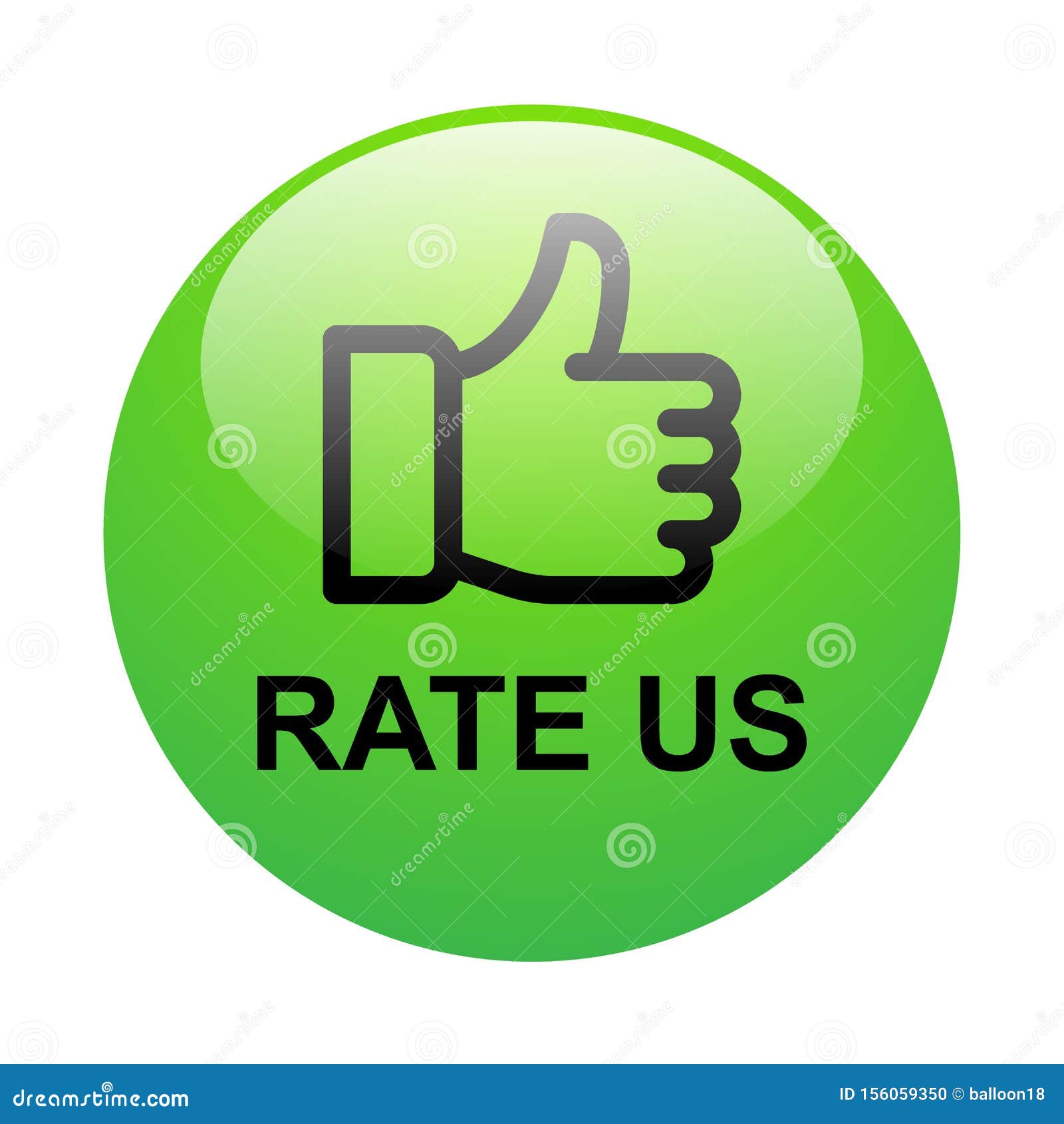 Rate us button stock vector. Illustration of media, choice - 156059350