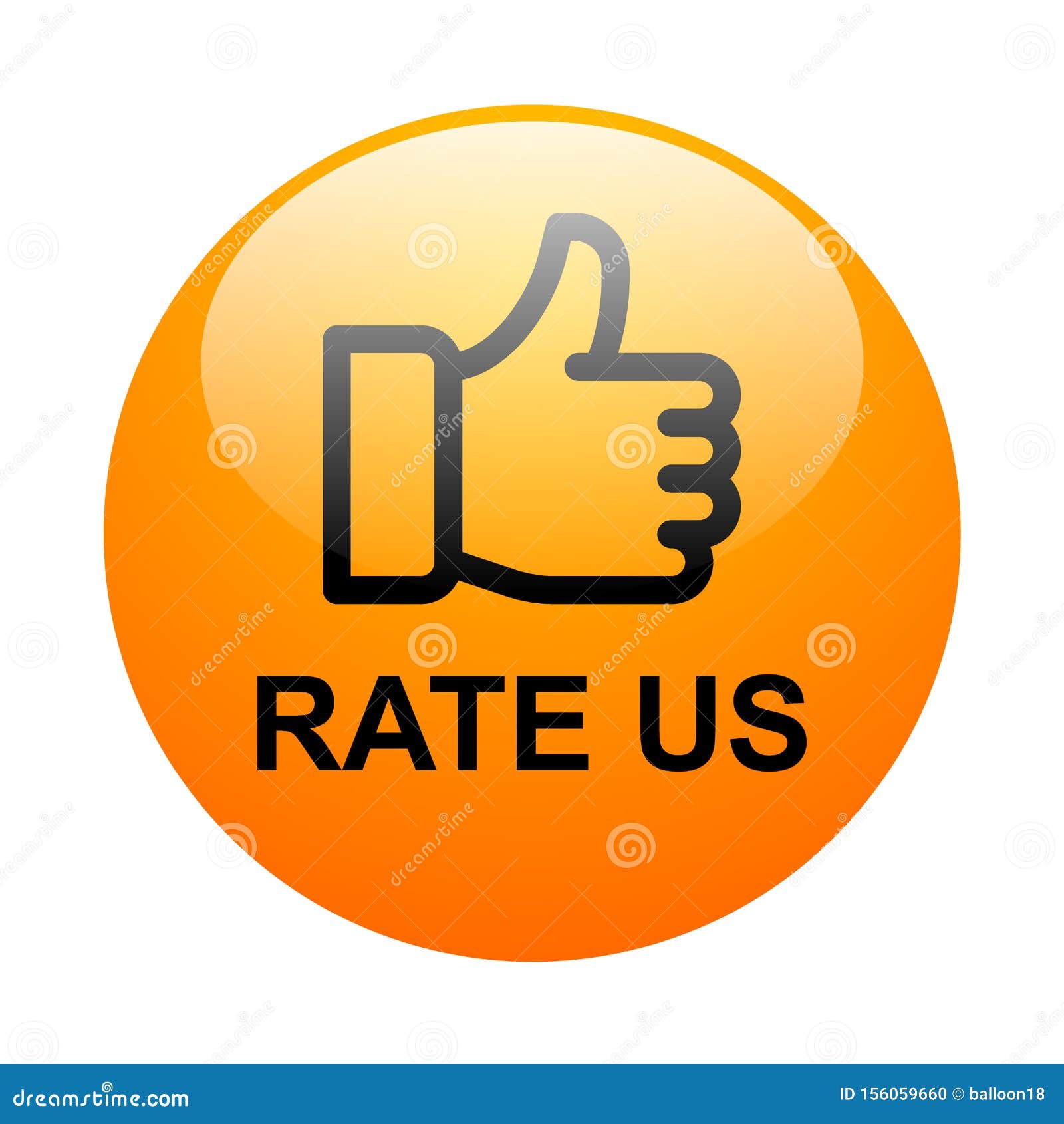 Rate us button stock vector. Illustration of feedback - 156059660