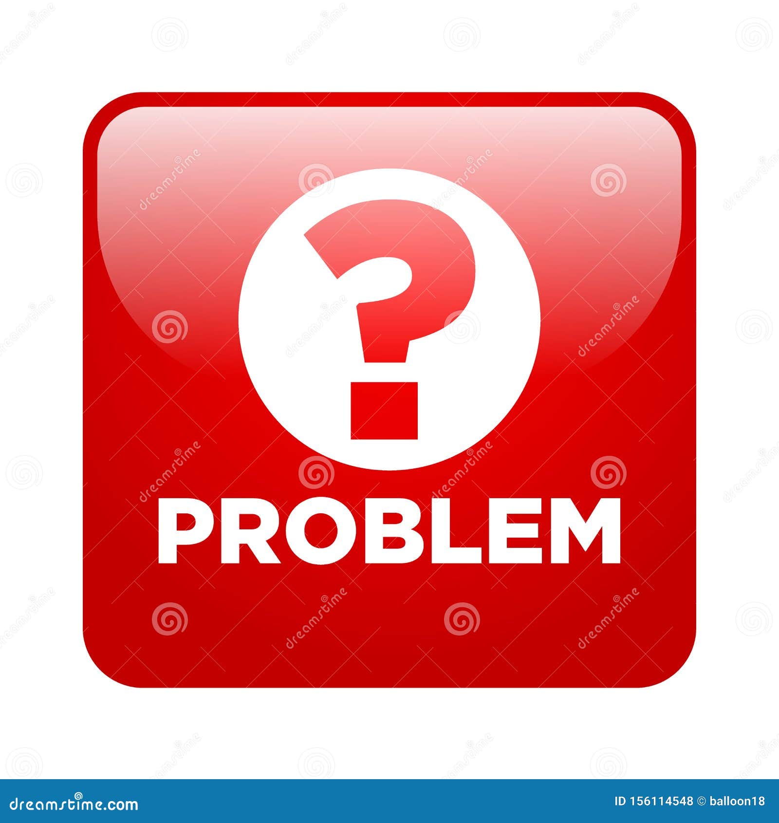 Problem button stock vector. Illustration of glass, center - 156114548