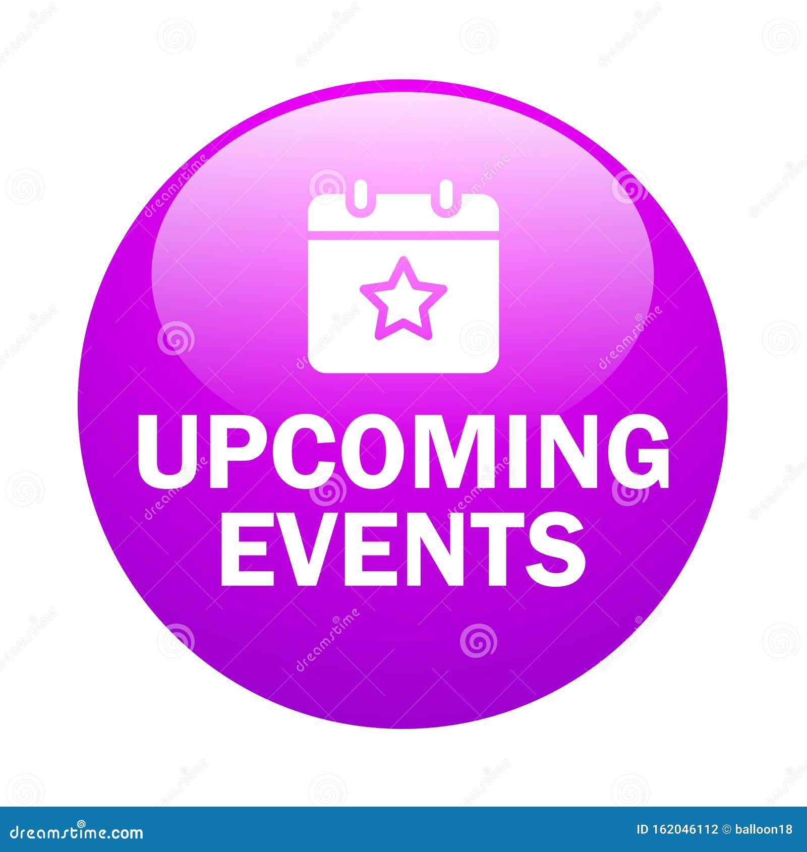 Upcoming events stock vector. Illustration of icon, event - 162046112