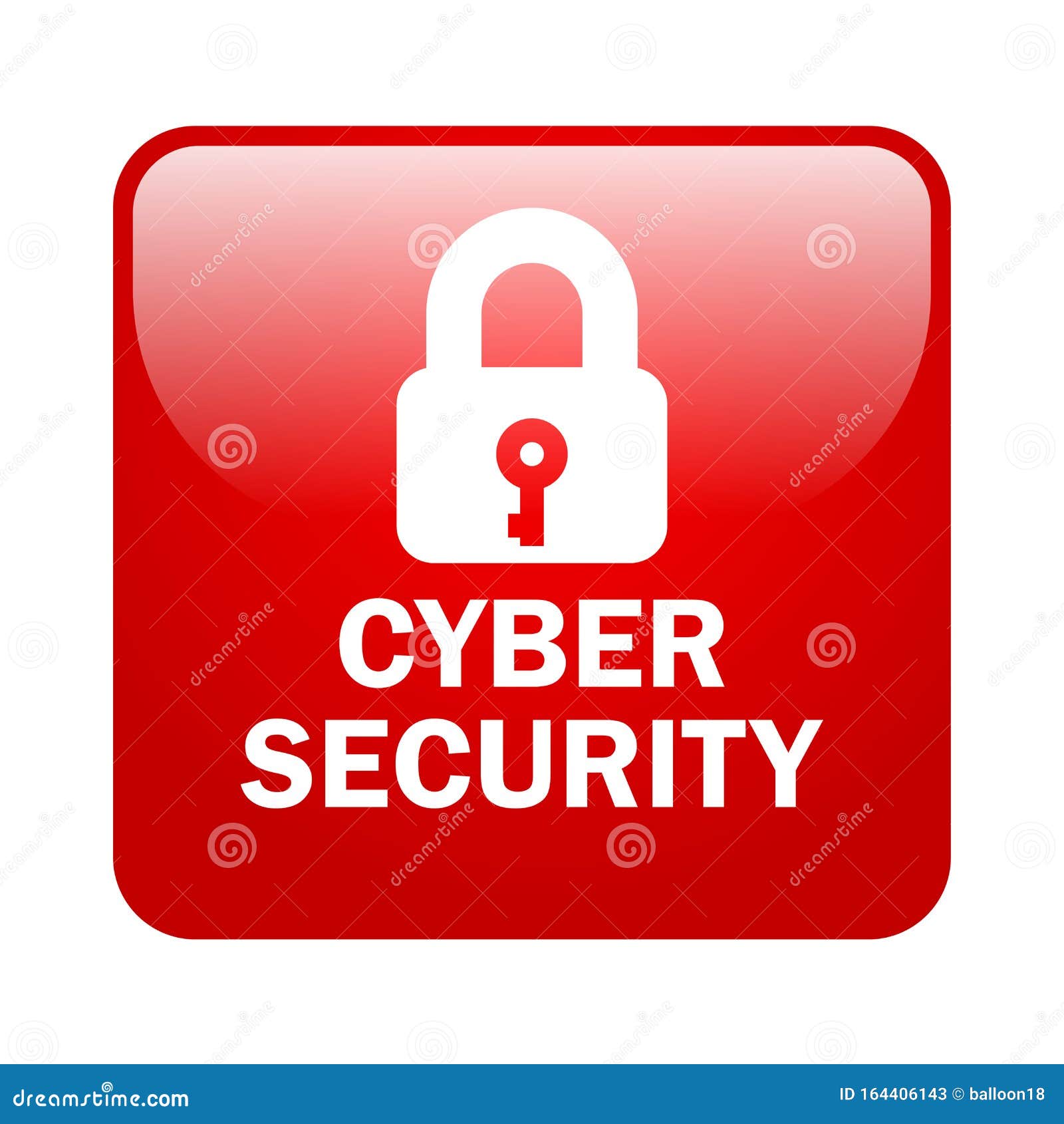 Cyber security icon button stock illustration. Illustration of click ...