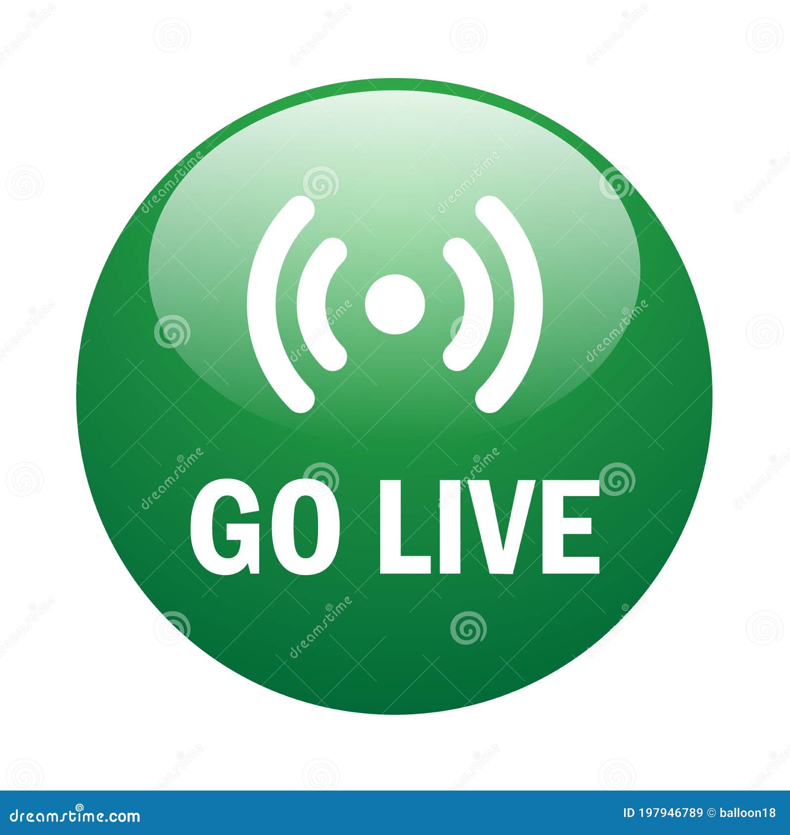 Go live button stock vector. Illustration of multimedia - 197946789