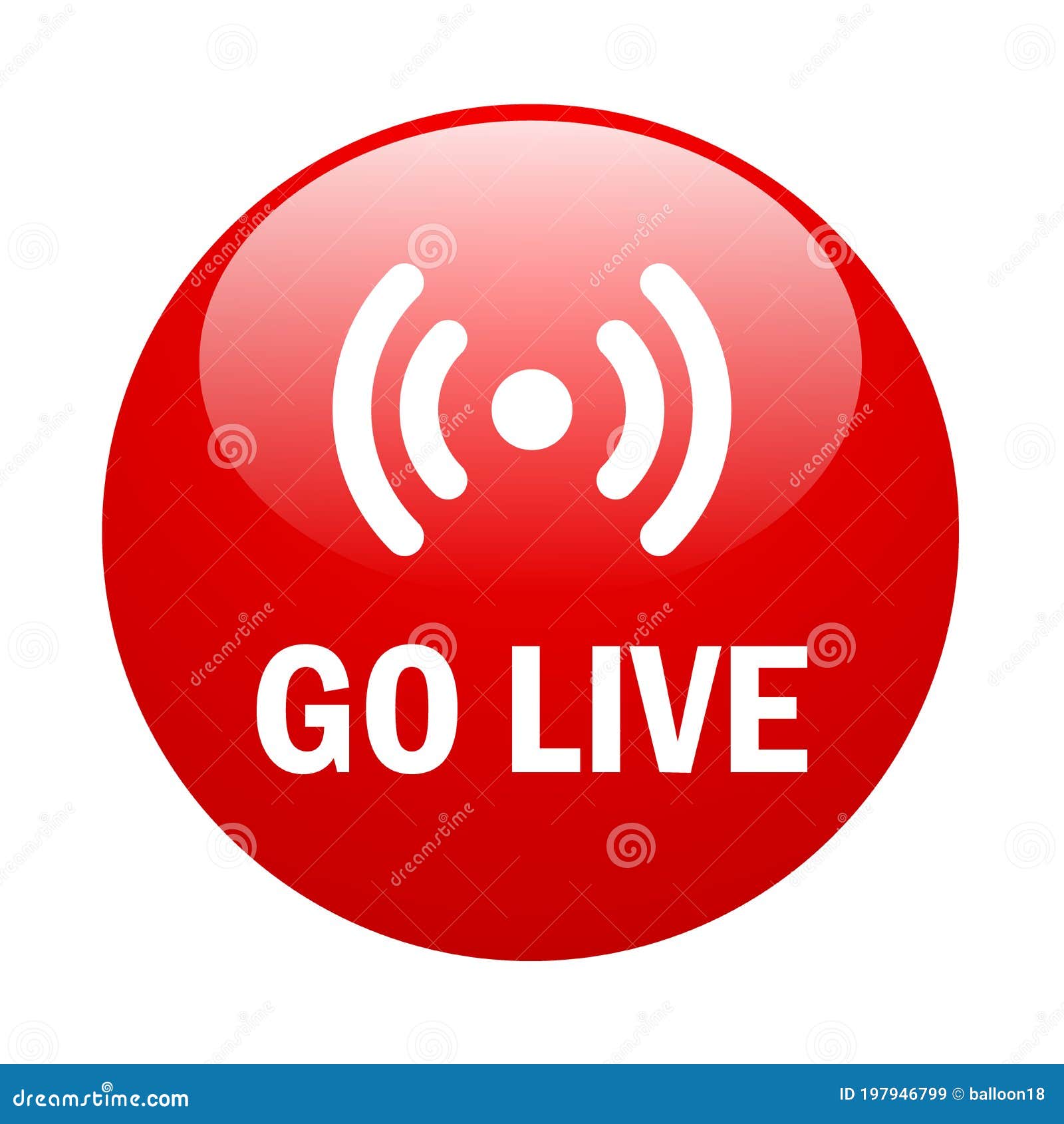 Go live button stock vector. Illustration of icon, generated - 197946799