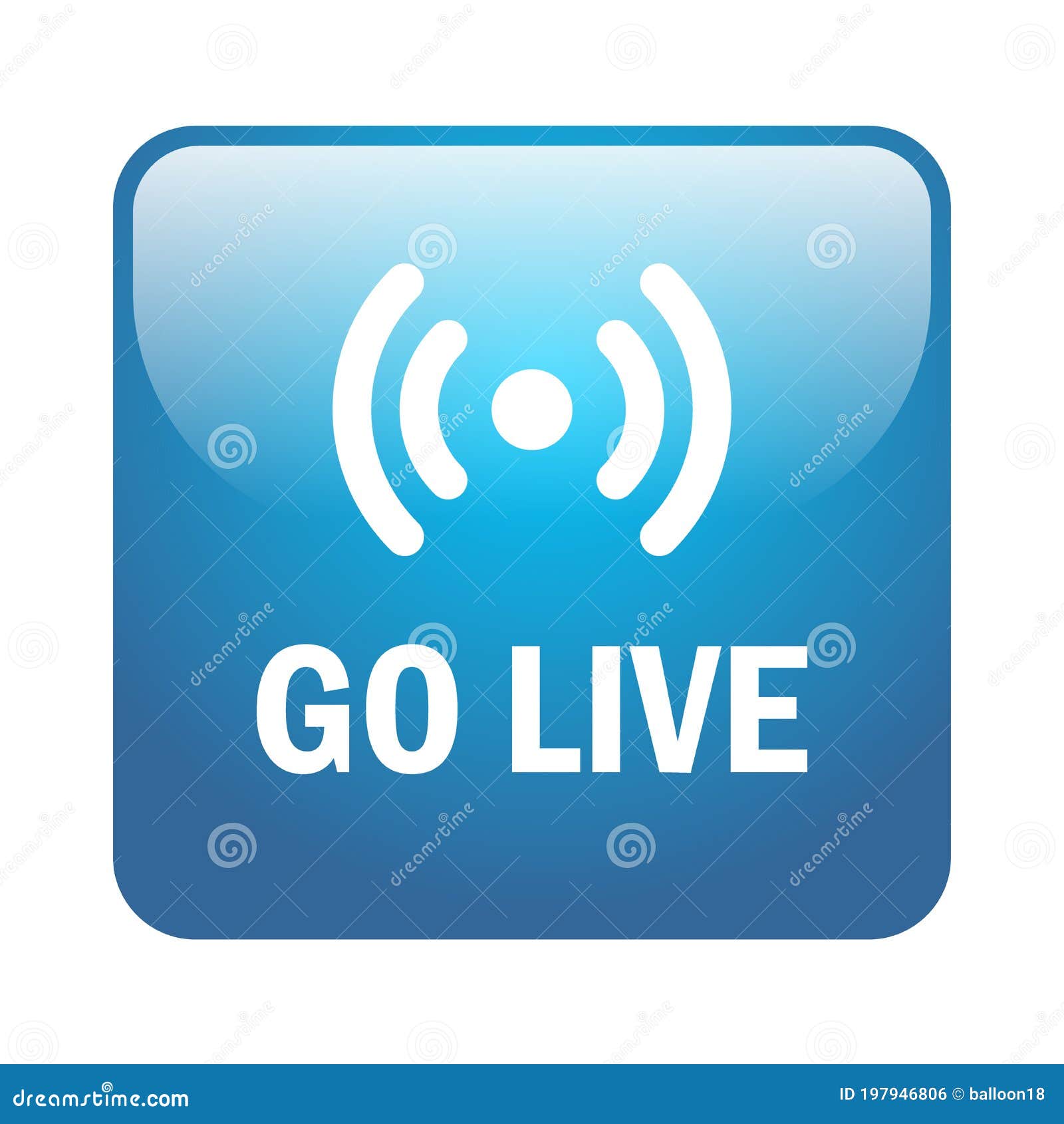 Go live button stock vector. Illustration of background - 197946806