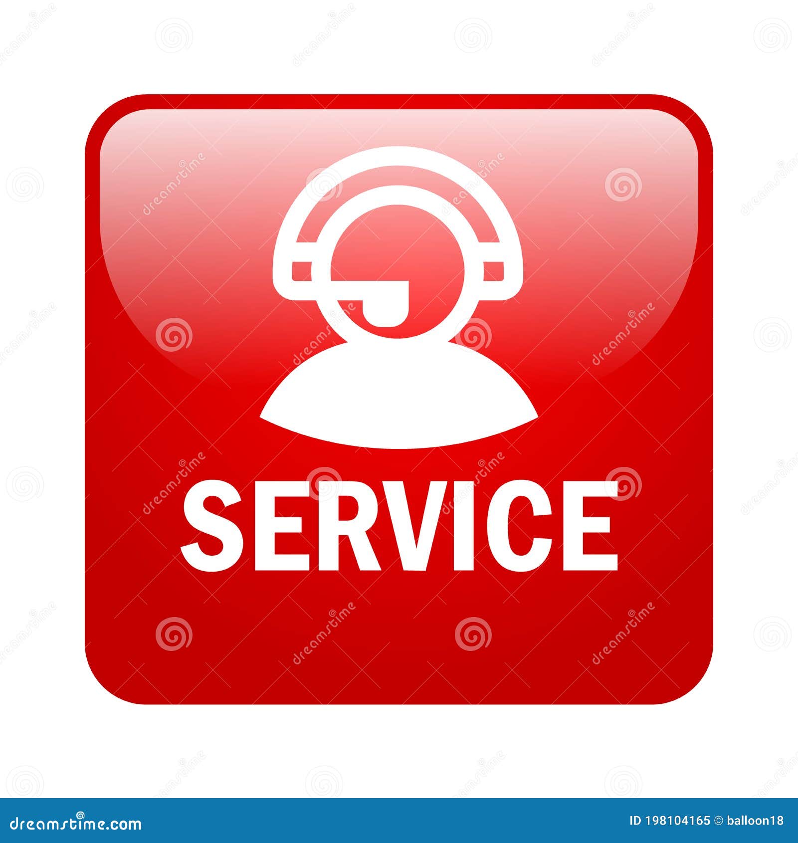 Customer service button stock vector. Illustration of glass - 198104165