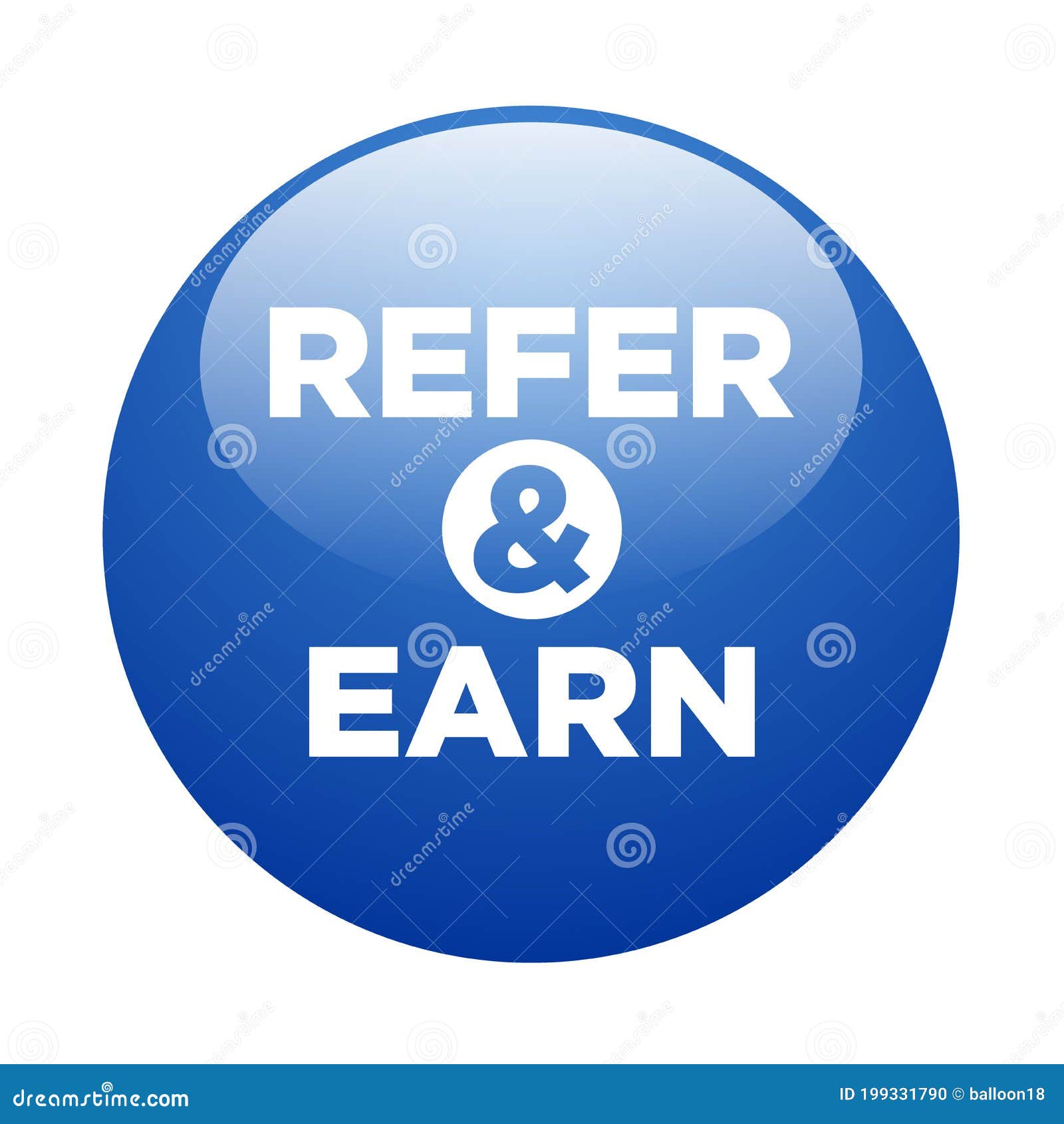 Refer and earn button stock illustration. Illustration of earn - 199331790