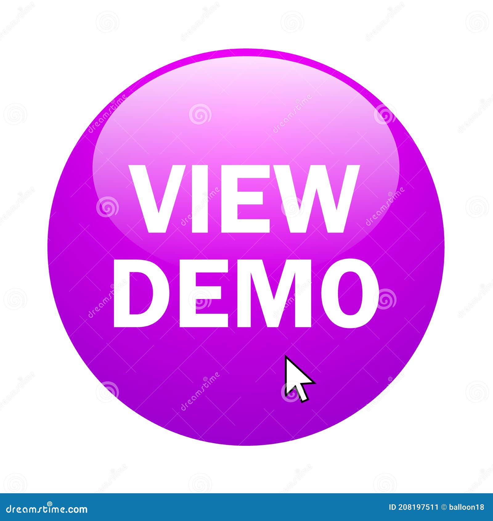 View demo button stock vector. Illustration of adhesive - 208197511